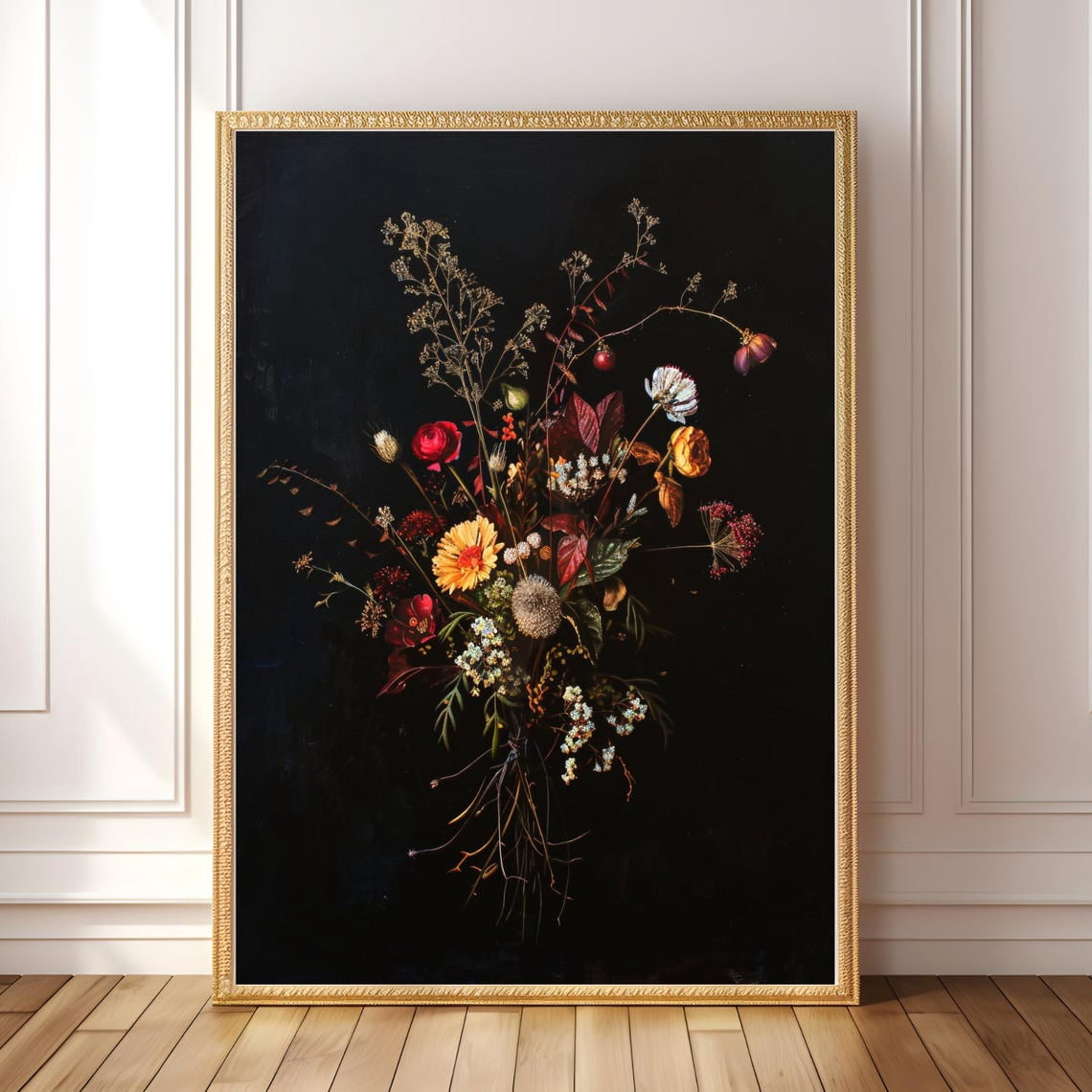 Miluva Printable Moody Flower Art, Vintage Floral , Gothic Boho Print ...