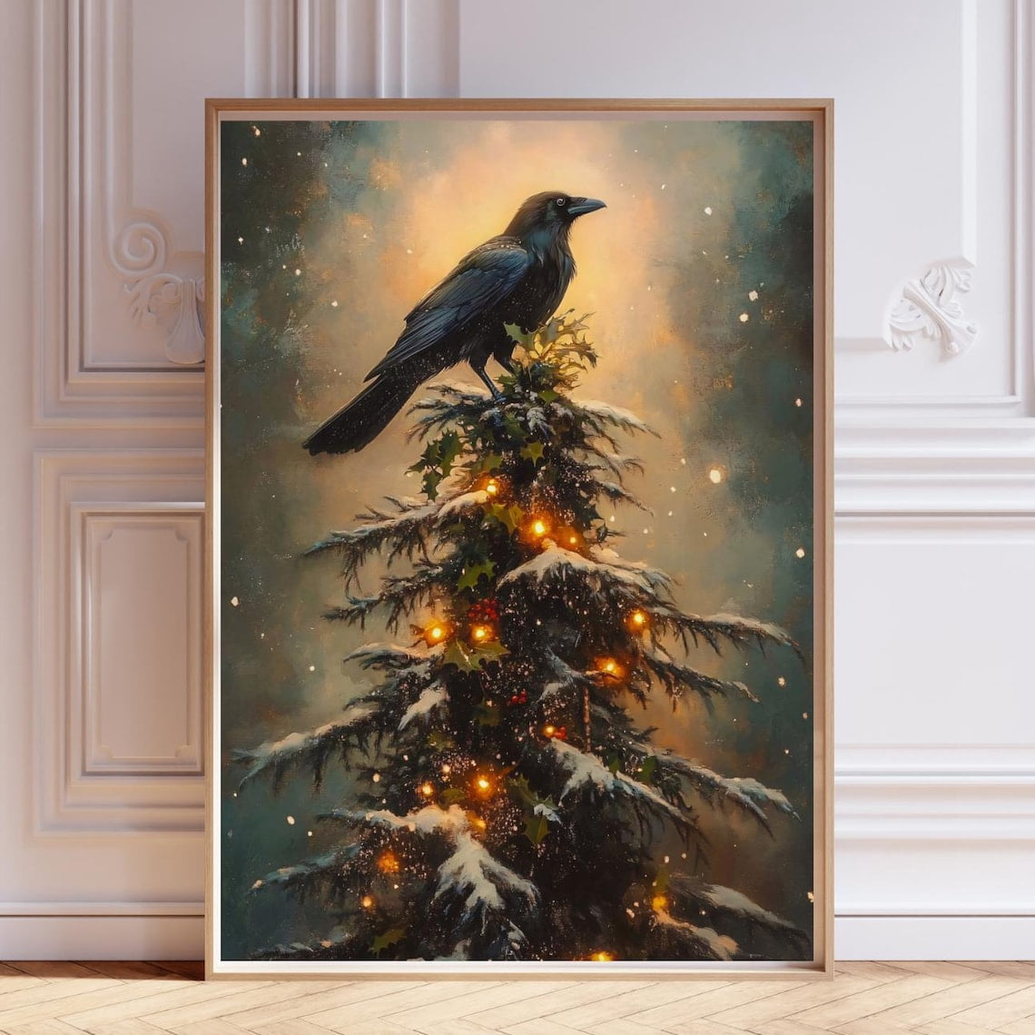 Miluva Printable Moody Tree , Holiday Crow Print, Farmhouse Wall Art ...
