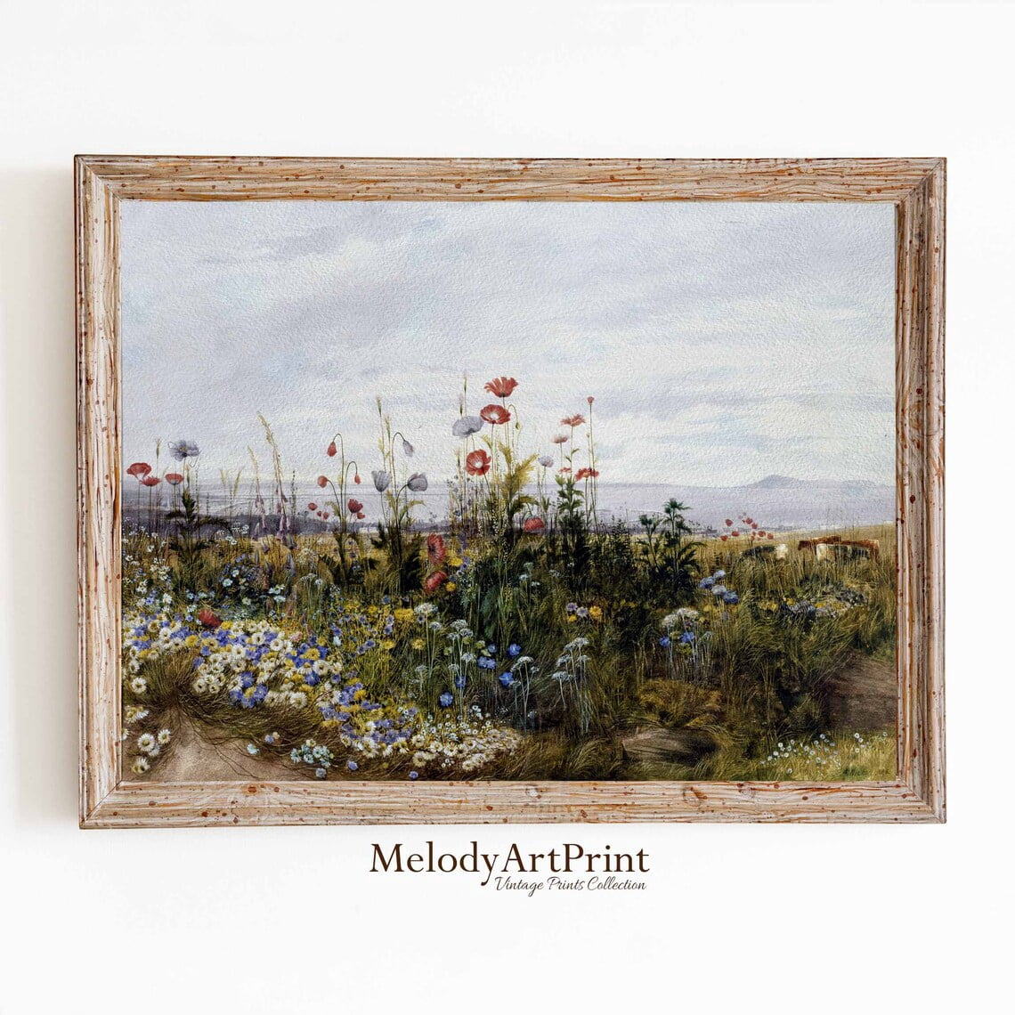 Miluva Printable Wildflower Field Country Field Summer Landscape Wall ...