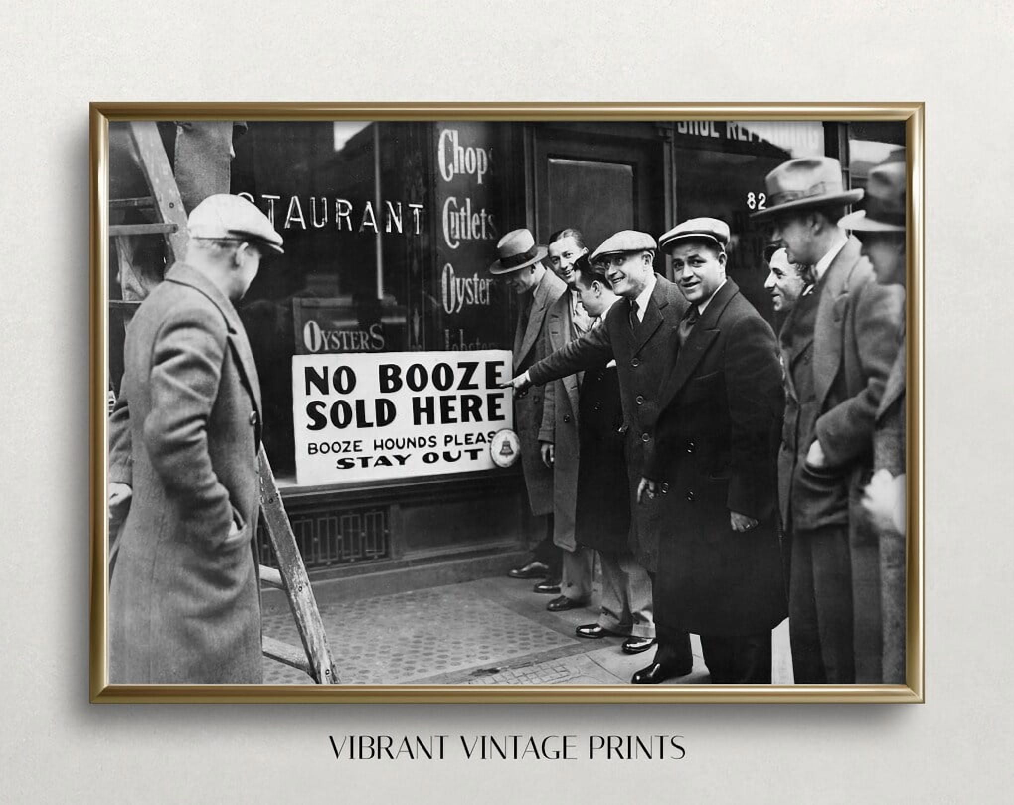 Miluva Prohibition Wall Art, Black And White Art, No Booze Sold Here ...