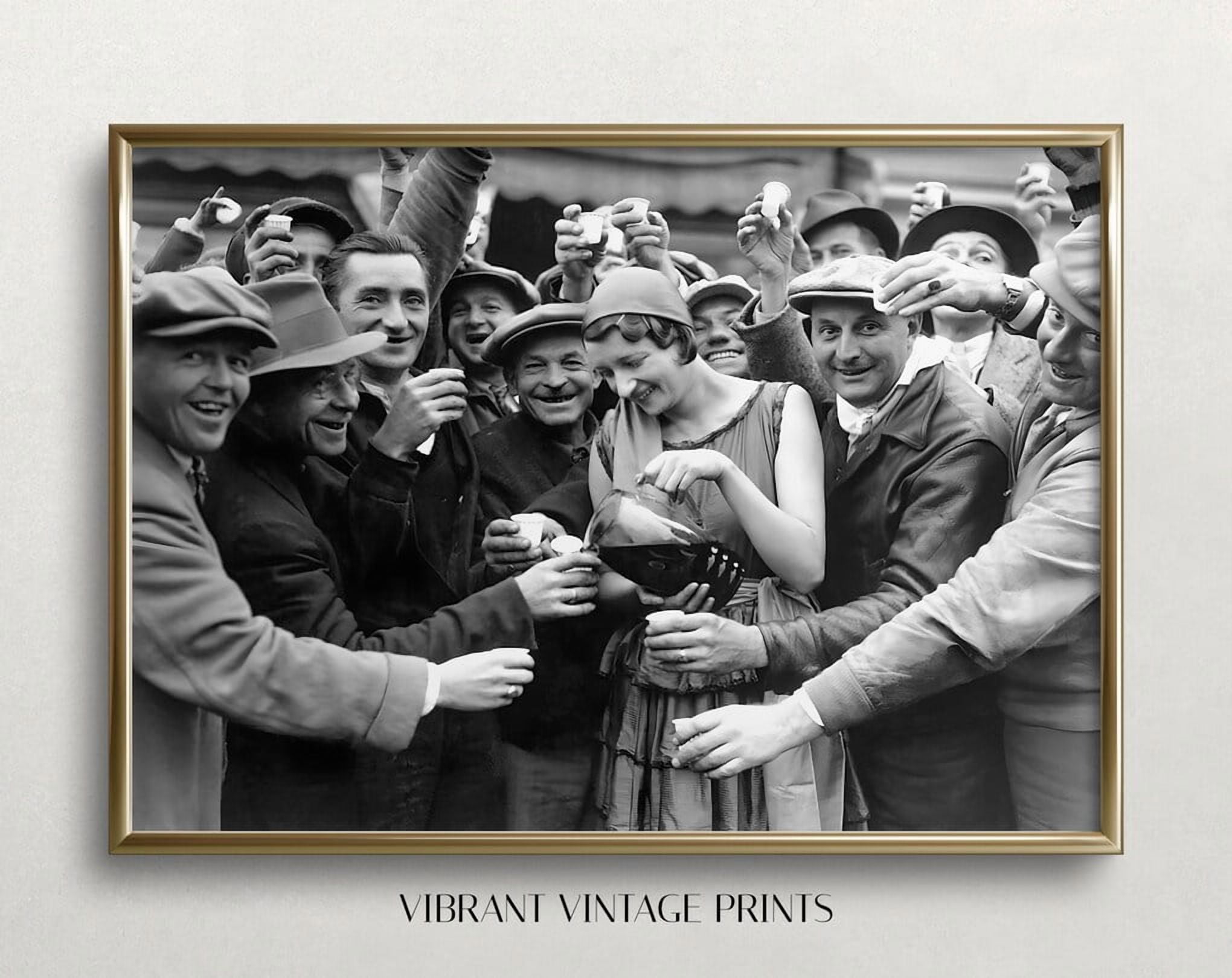 Miluva Prohibition Wall Art, Black And White Art, Vintage Wall Art, Bar ...
