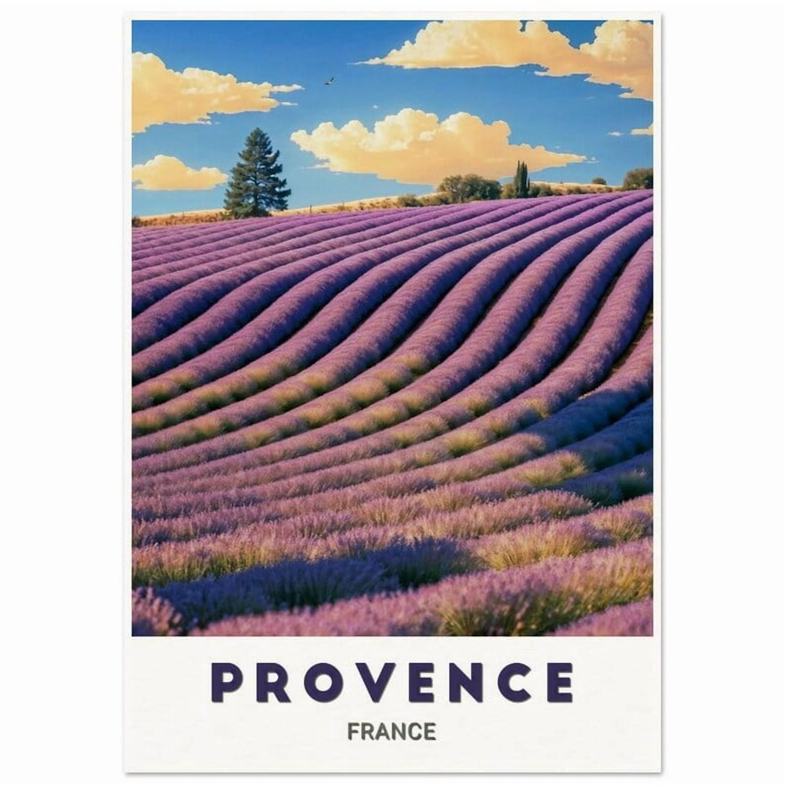 Miluva Provence Poster: Stunning Lavender Fields Under Golden Skies ...