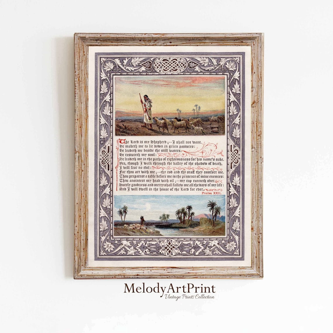 Miluva Psalm 23 Scripture Wall Art, The Lord Is My Shepherd Christian ...
