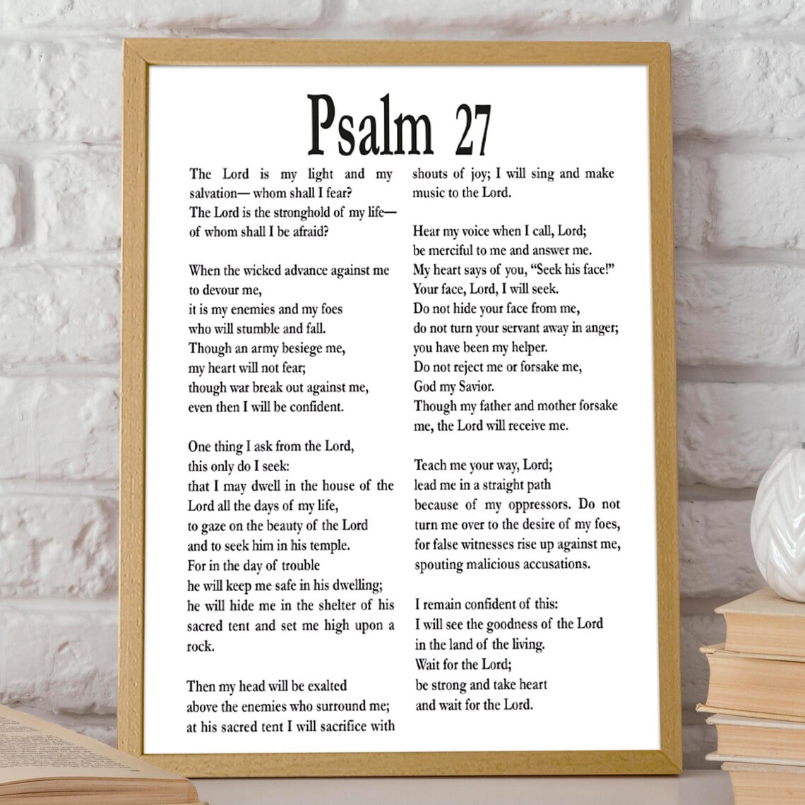 Miluva Psalm 27 Print Psalm 27 Bible Poster Bible Decor Bible Wall Art ...