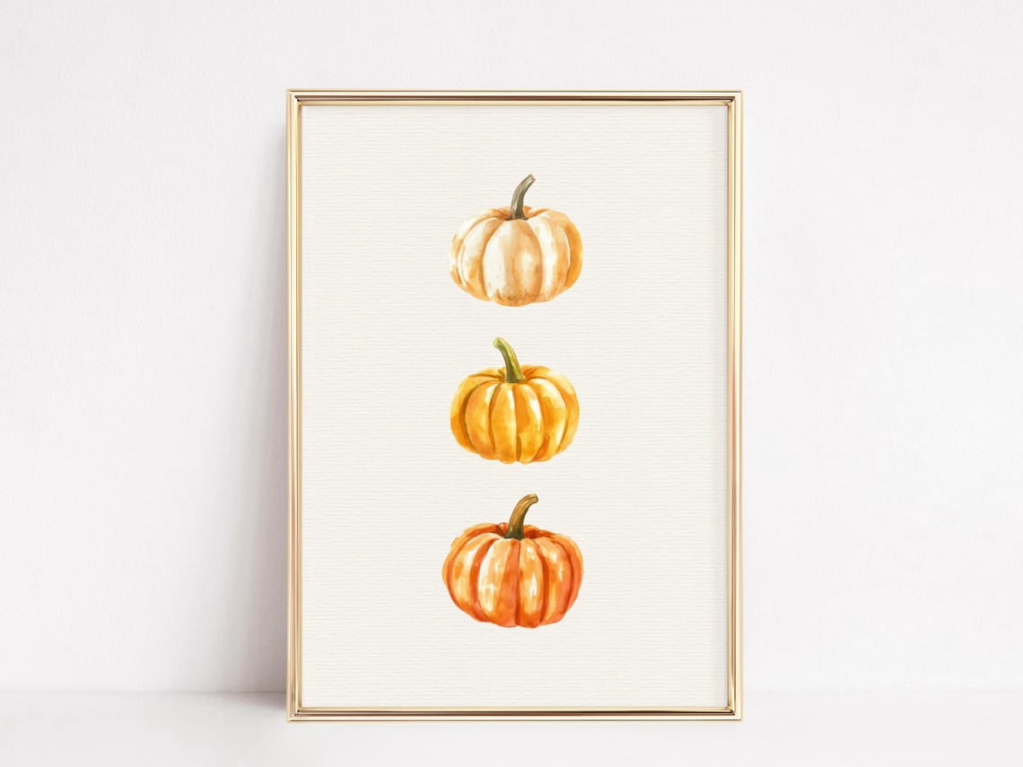 Miluva Pumpkin Print Rustic Fall Decor Printable Wall Art Autumn Print ...