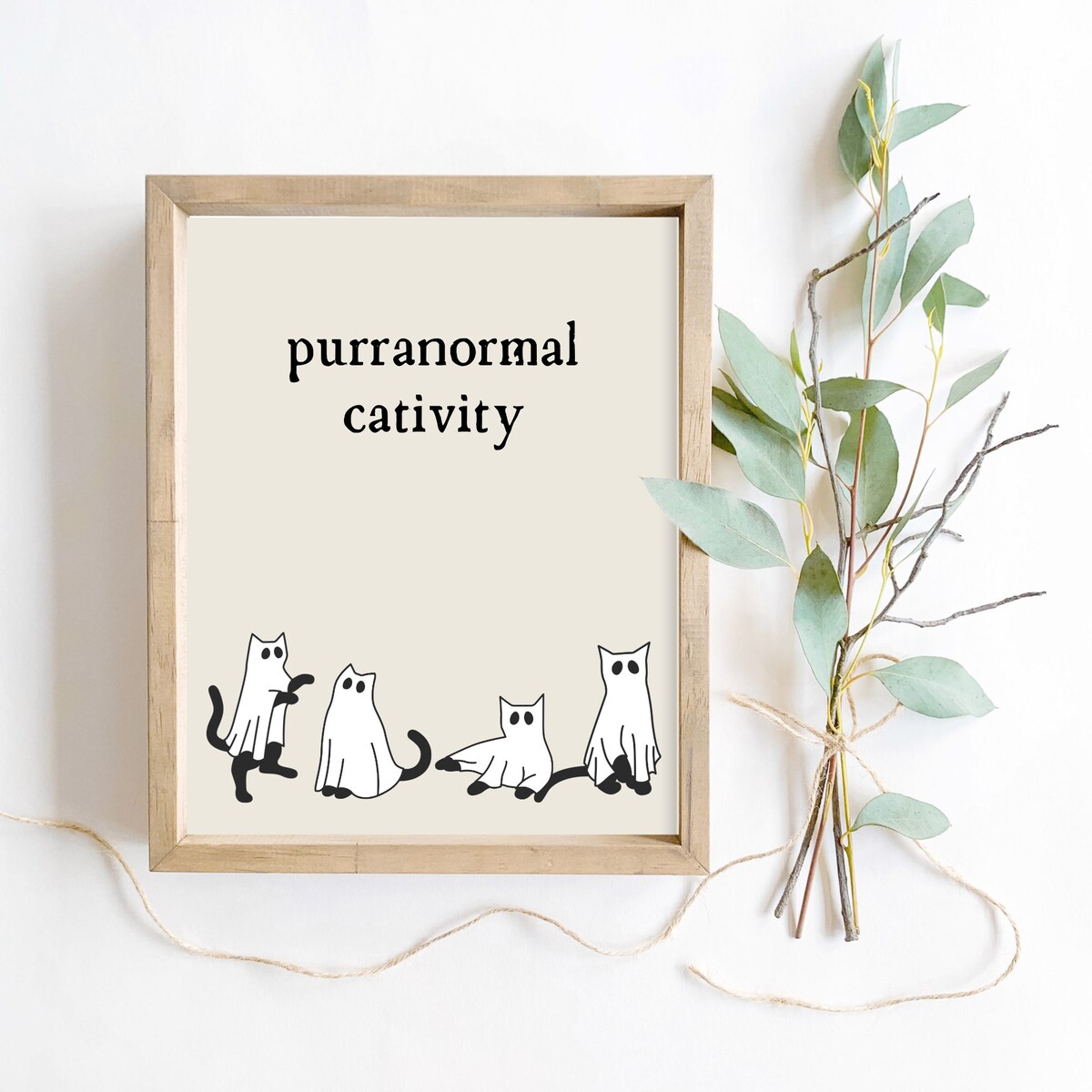 Miluva Purranormal cativity halloween pun wall art cat halloween decor ...