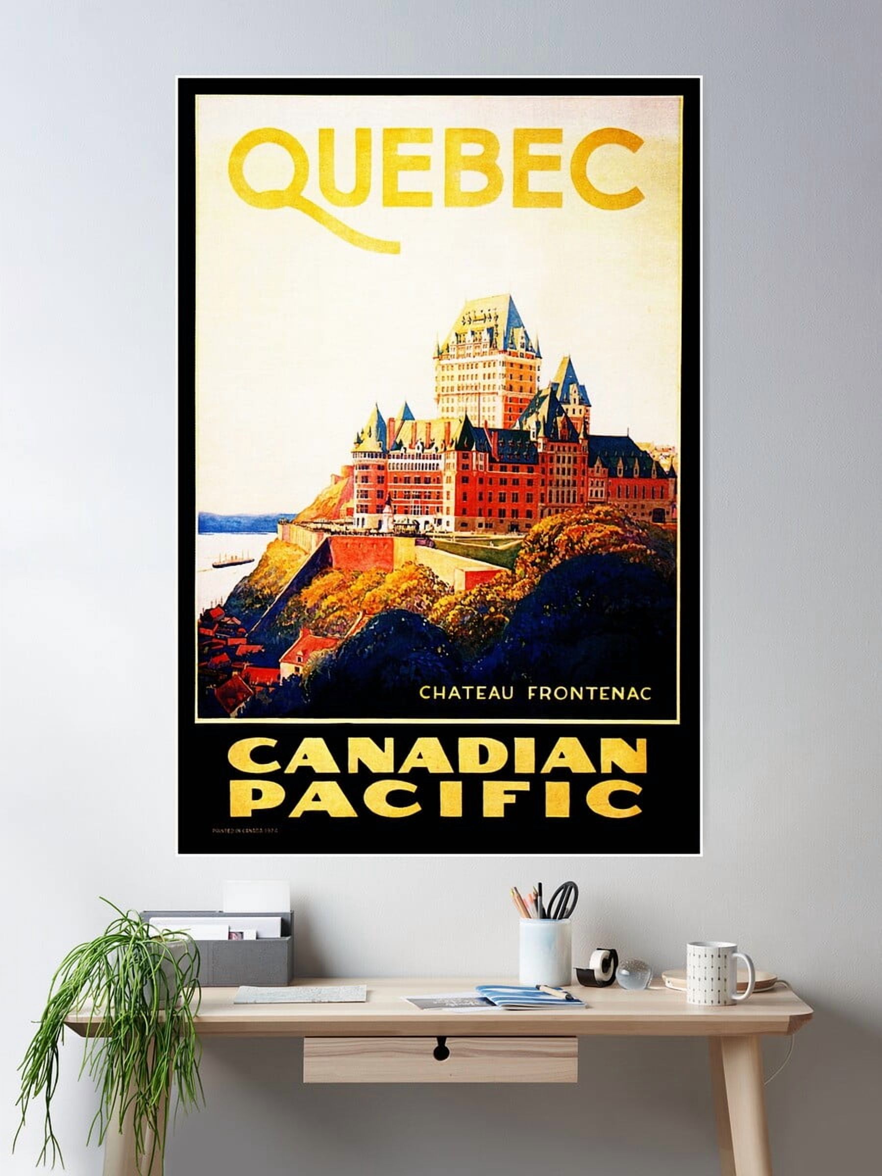 Miluva Quebec Le Chateau Frontenac Hotel Canada Vintage Tourism Poster ...