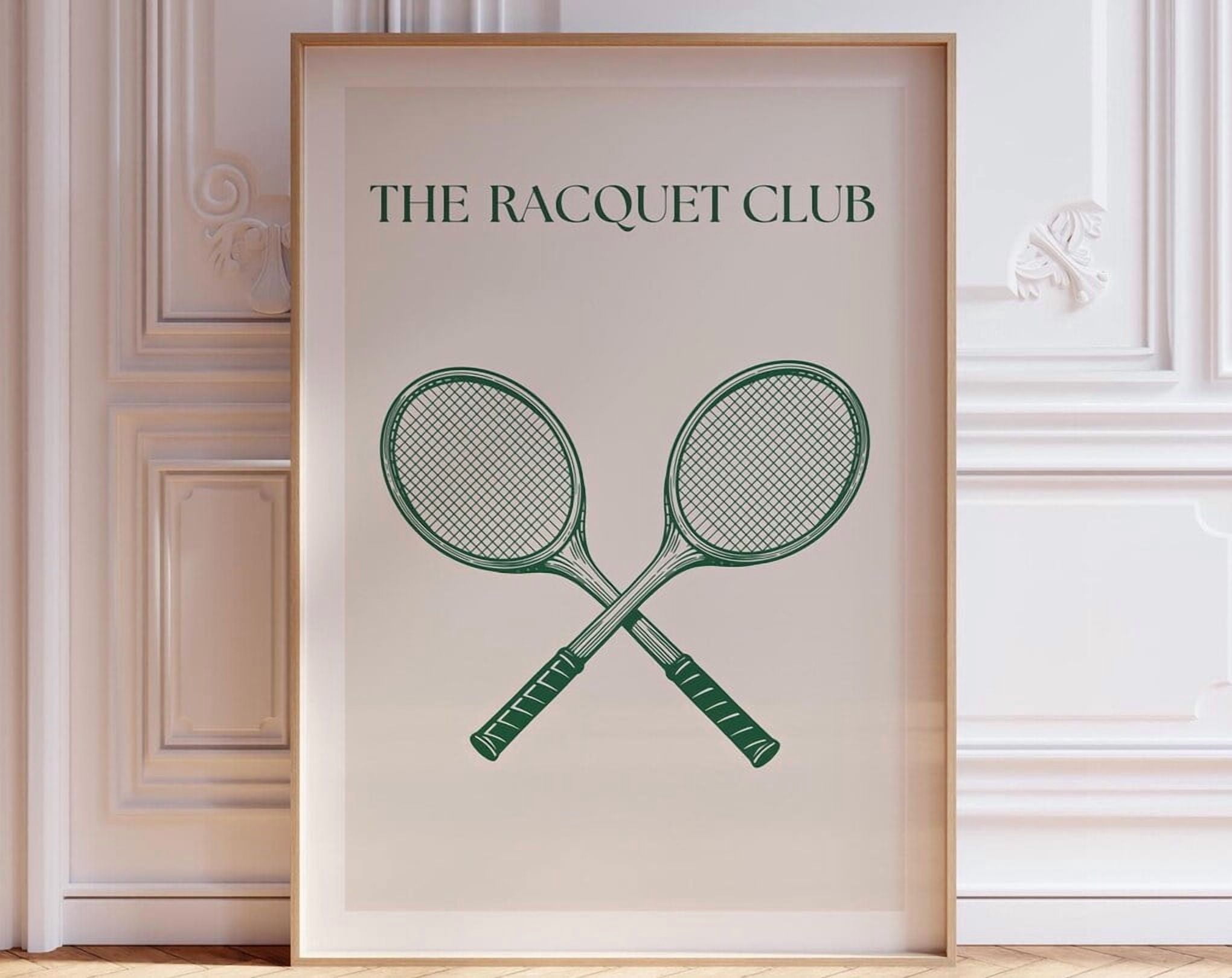 Miluva The Racquet Club, Tennis Poster, Sports Wall Art, Vintage Tennis ...