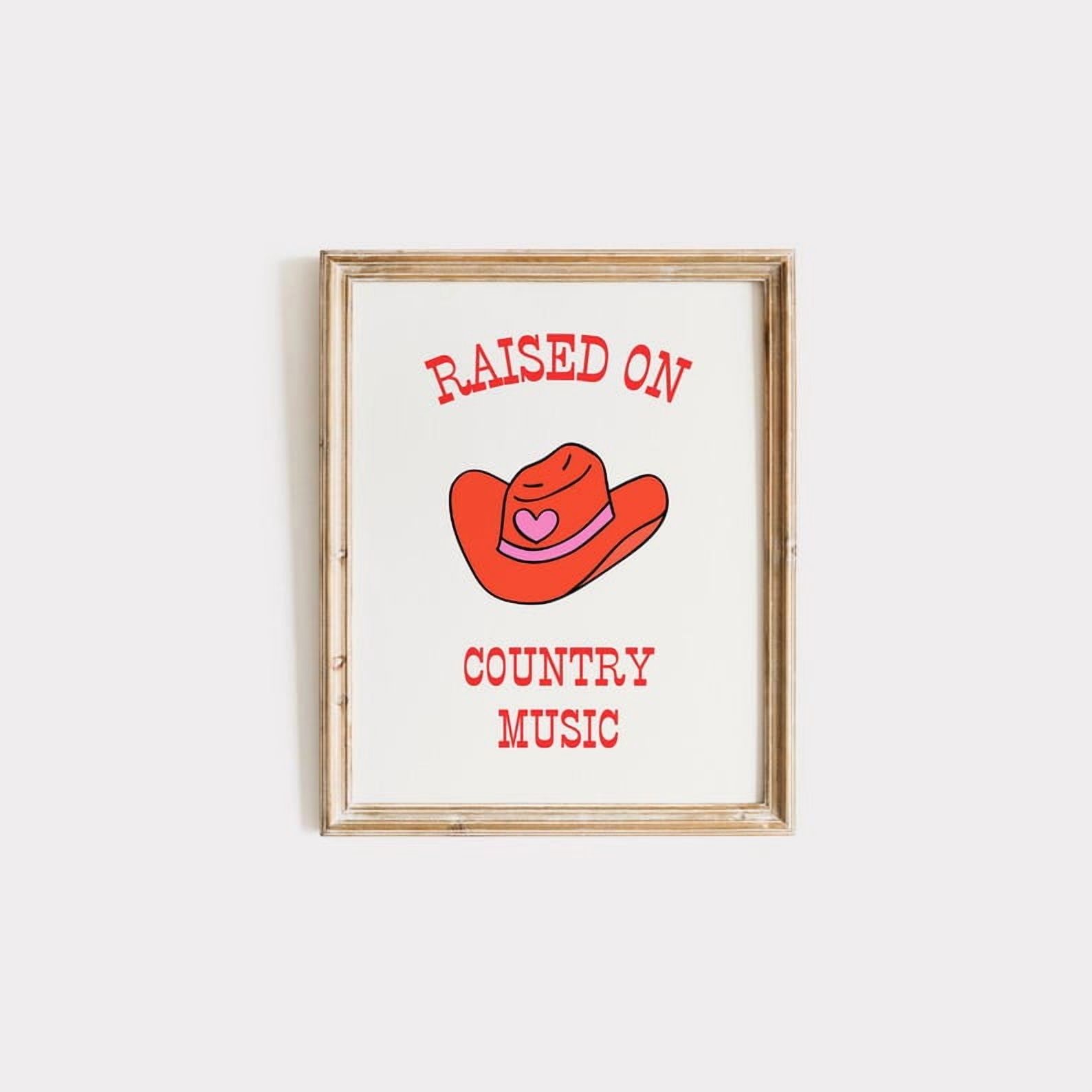 Miluva Raised On Country Music Girly Wall Art Printable Cowgirl Hat ...
