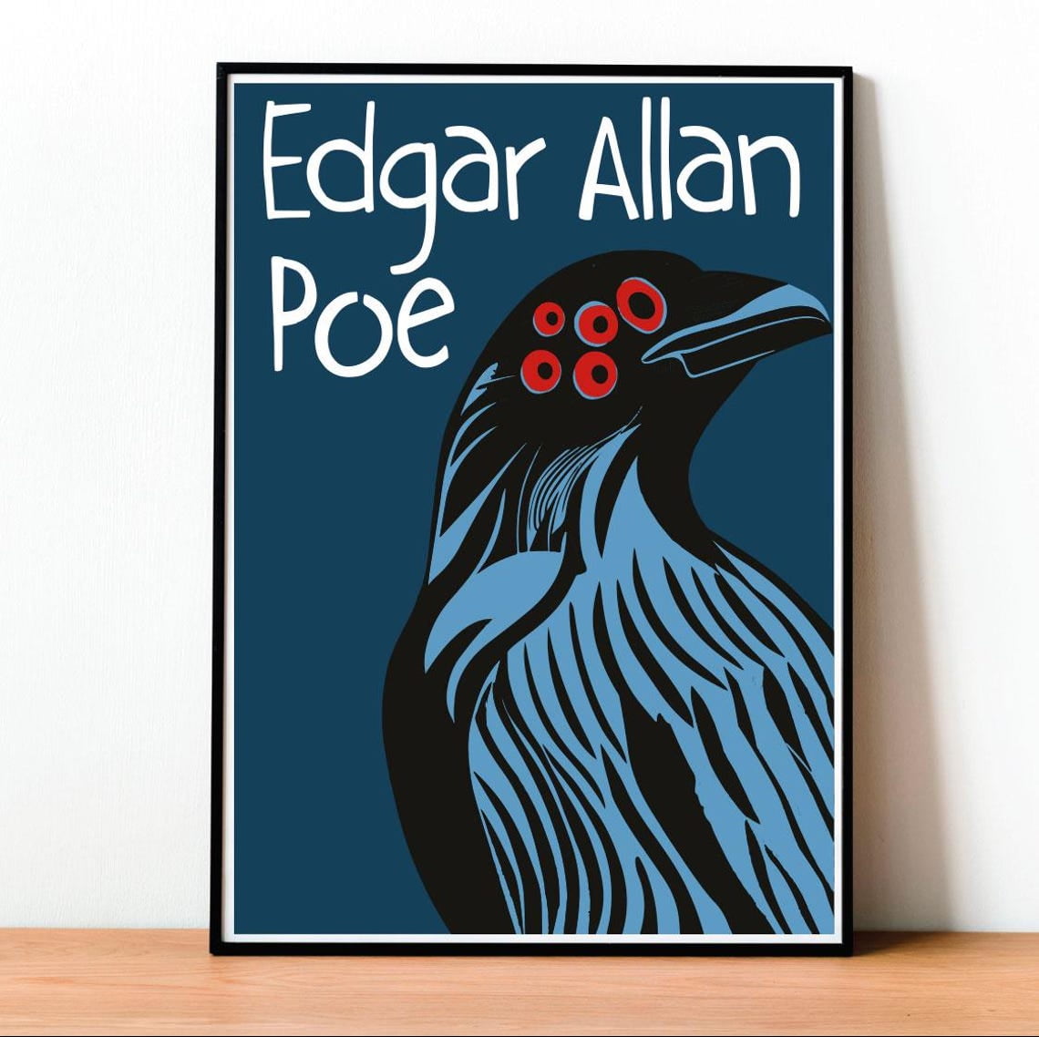 Miluva The Raven Poster, Edgar Allan Poe Art Print, Vintage Book Cover ...