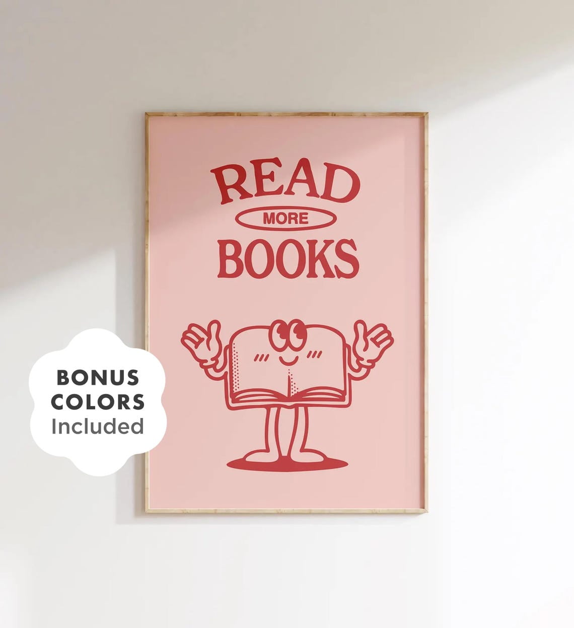 Miluva Read More Books Printable Wall Art, Retro Book Poster For ...