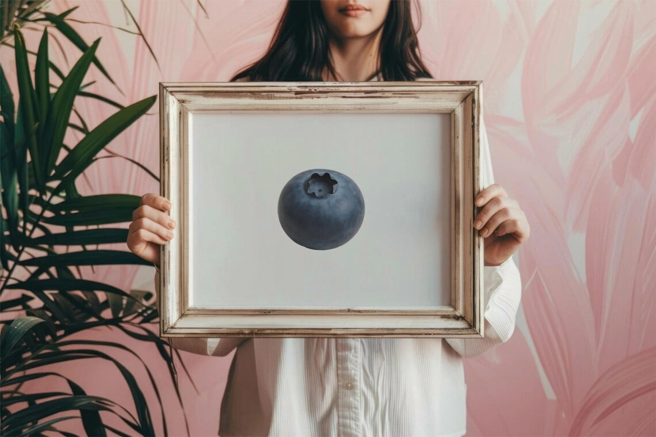 Miluva Realistic Blueberry Print Retro Fruit Market Poster Mid Century ...