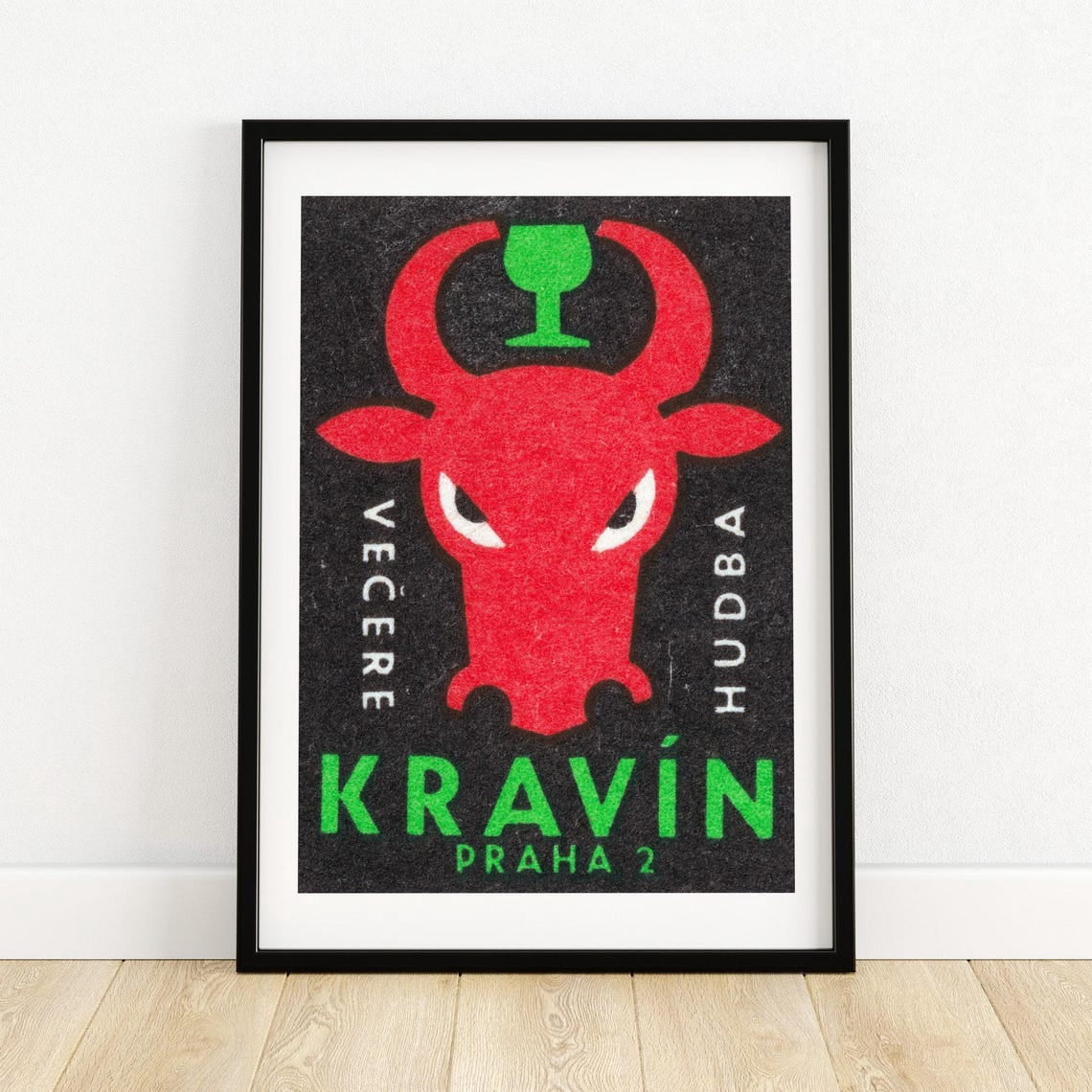 Miluva Red Cow Wine - Matchbox Print - Aesthetic Wall Art - Vintage Art ...