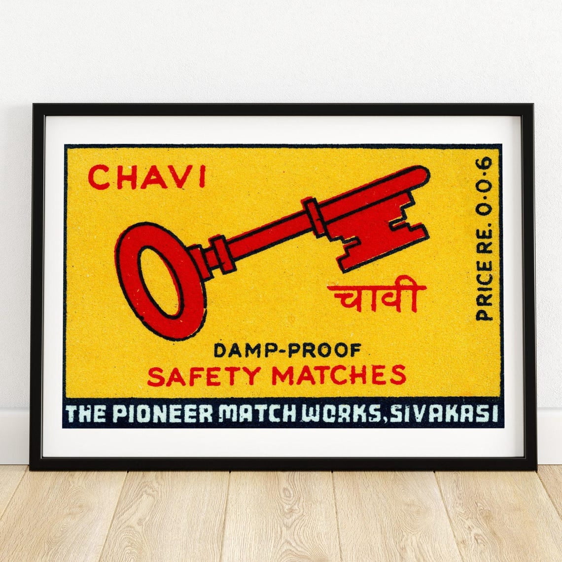 Miluva Red Key - Matchbox Print - Aesthetic Wall Art - Vintage Japan ...