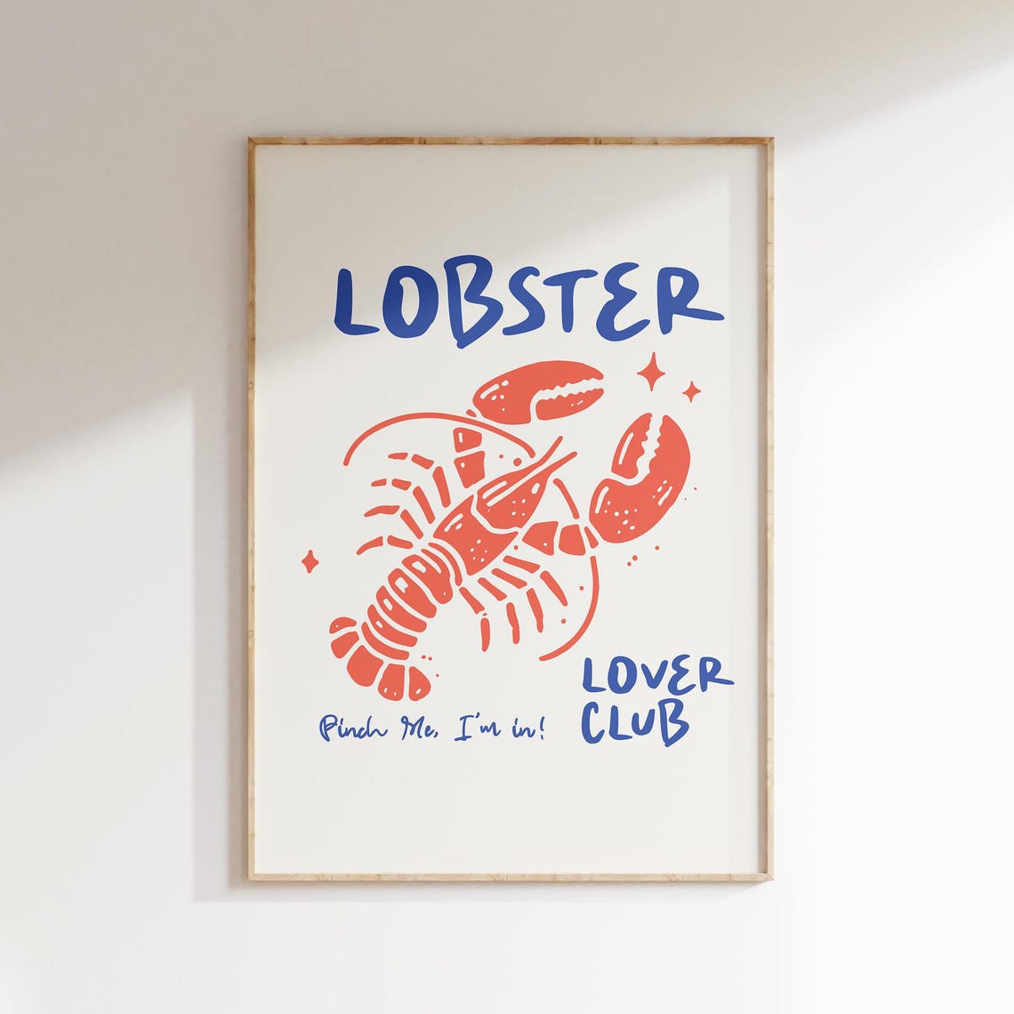 Miluva Red Lobster Poster, Coastal Wall Art, Restaurant Print, Beach ...