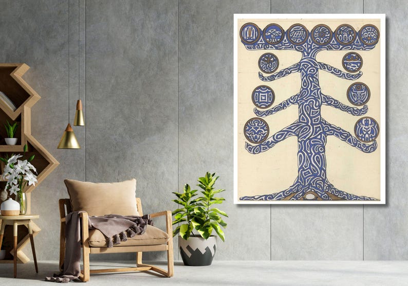 Miluva Red book wisdom tree by carl jung quality print wall art poster ...