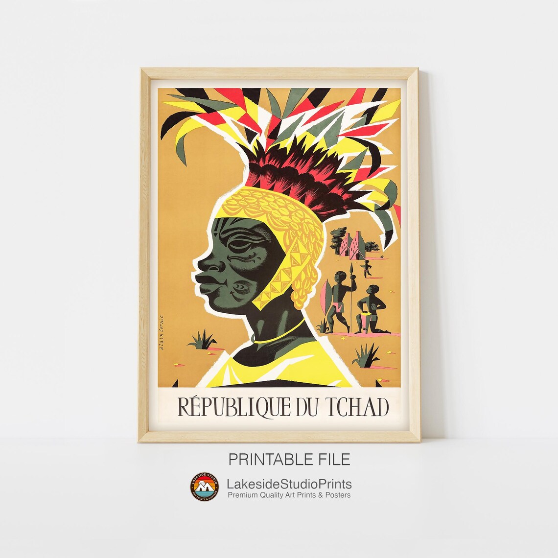Miluva Republic Of Chad Retro Travel Poster Download Vintage Travel ...