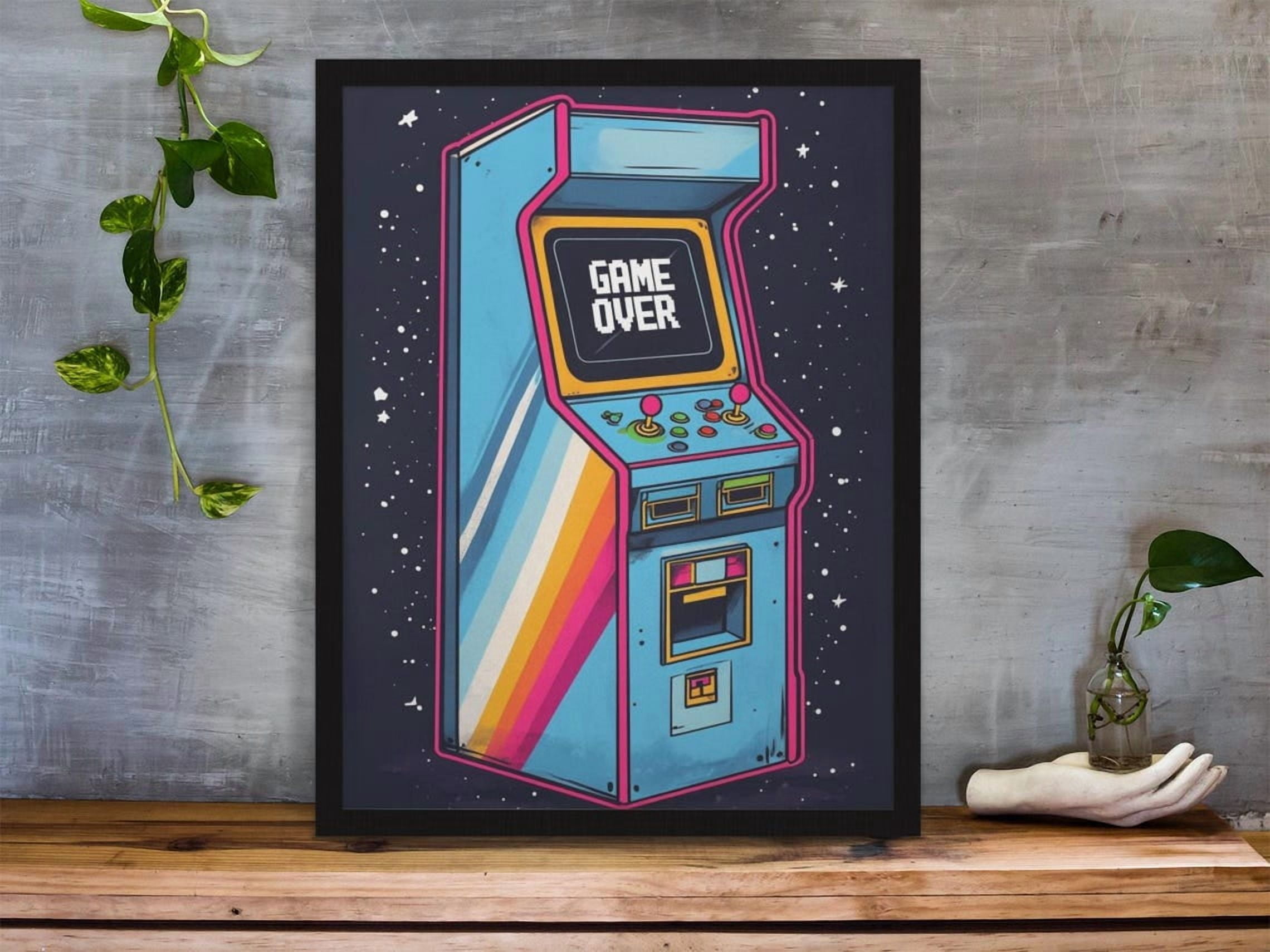 Miluva Retro Arcade Poster Game Over Wall Art 80S Gaming Printable ...