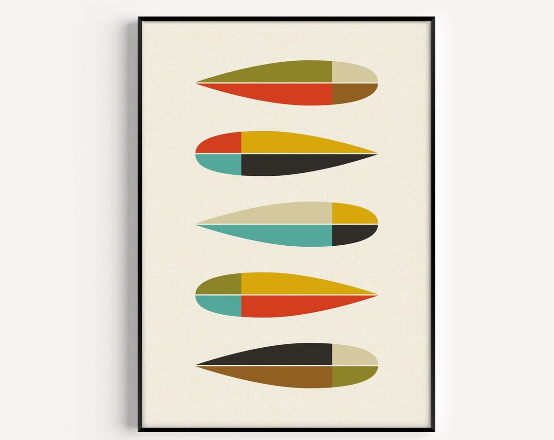 Miluva Retro Art Print, Mid Century Print, Retro Printable, Mid Century ...