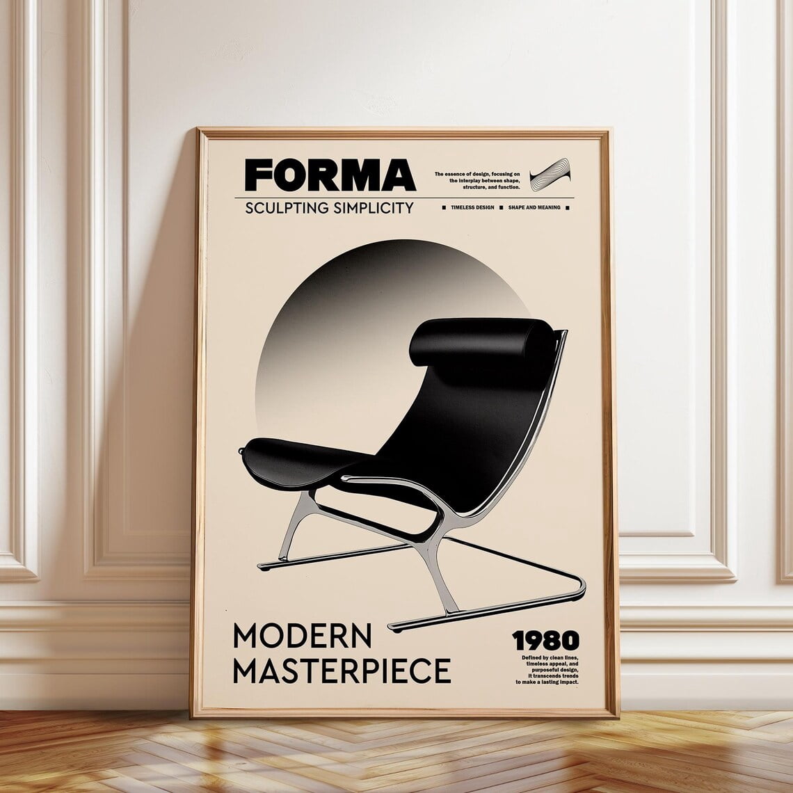 Miluva Retro Chair Wall Art - Forma Modernist Chair Print Bauhaus ...