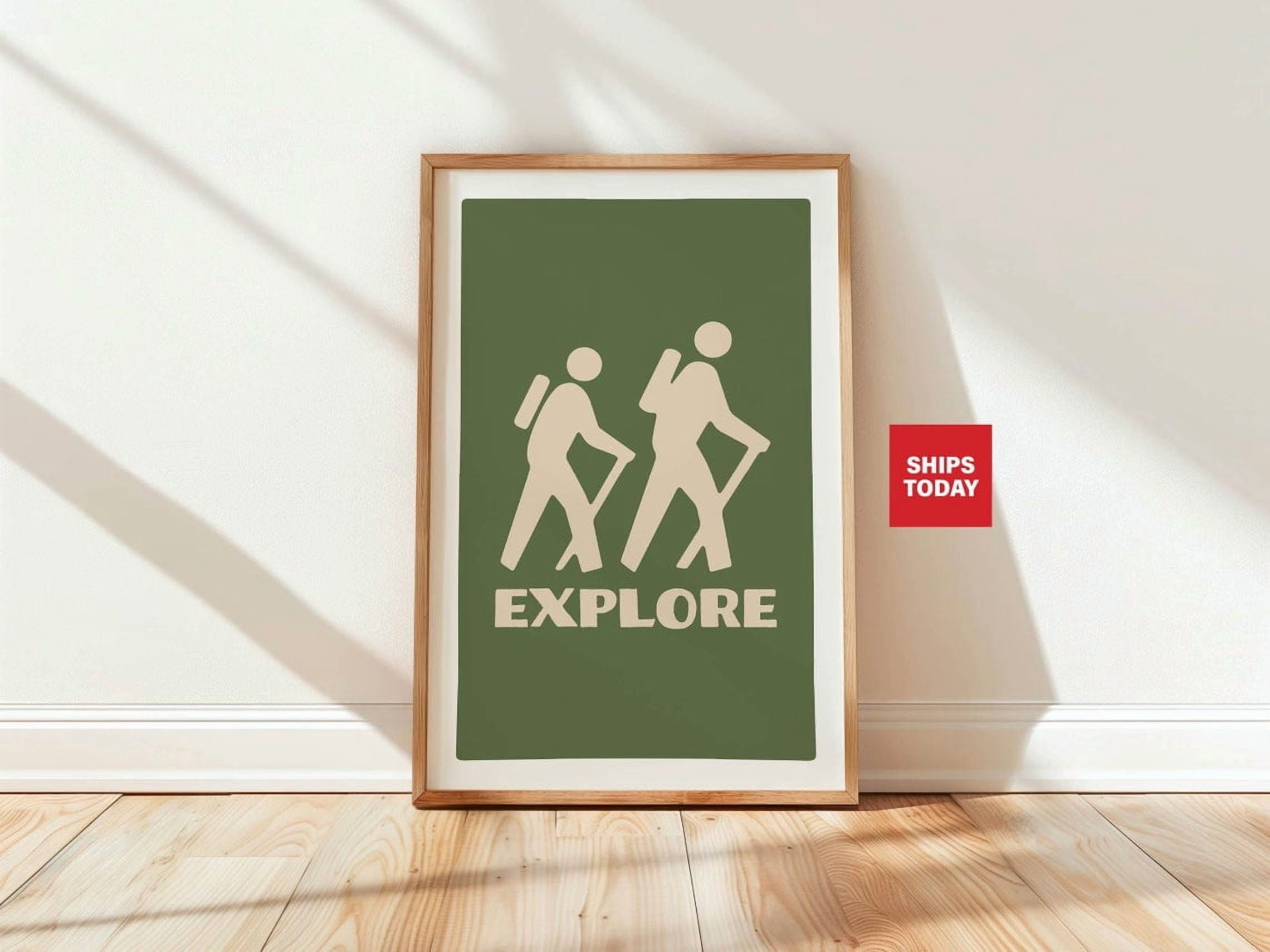 Miluva Retro Explore Print Hiking Gift For Friend Camping Poster Nature ...