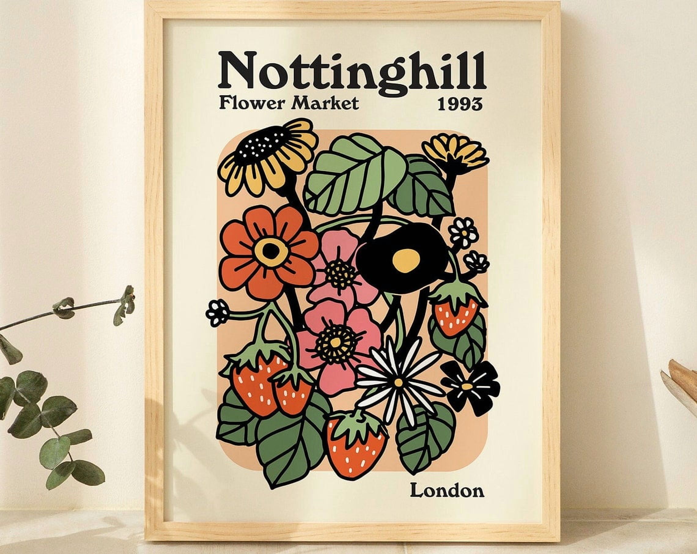 Miluva Retro Flower Market Poster, Botanical Flower Print, Wildflowers ...