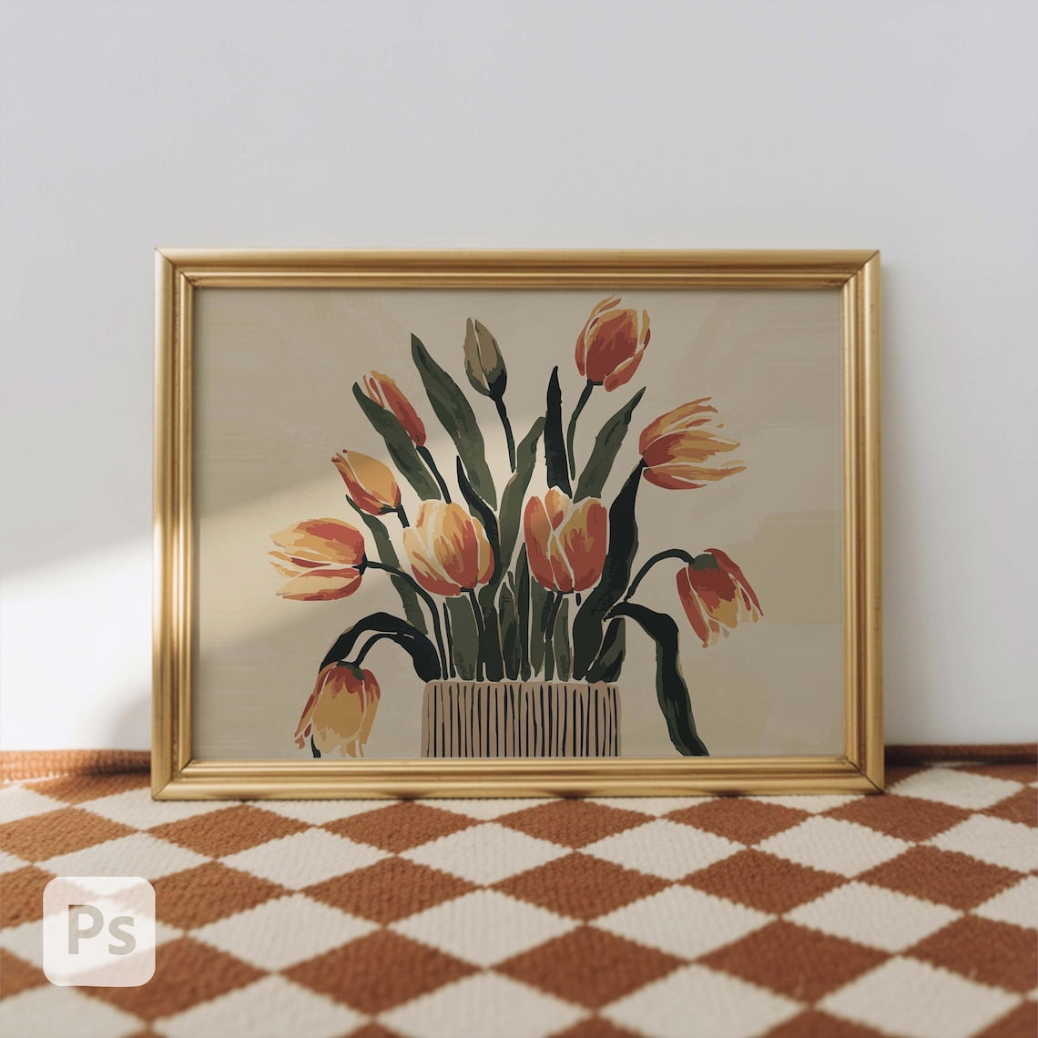 Miluva Retro Frame Mockup, Din A Horizontal Template For Art Display ...