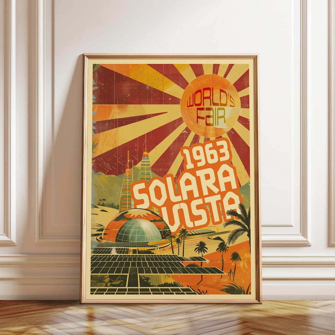 Miluva Retro Futuristic Utopia Poster - Solara Vista World S Fair Art ...