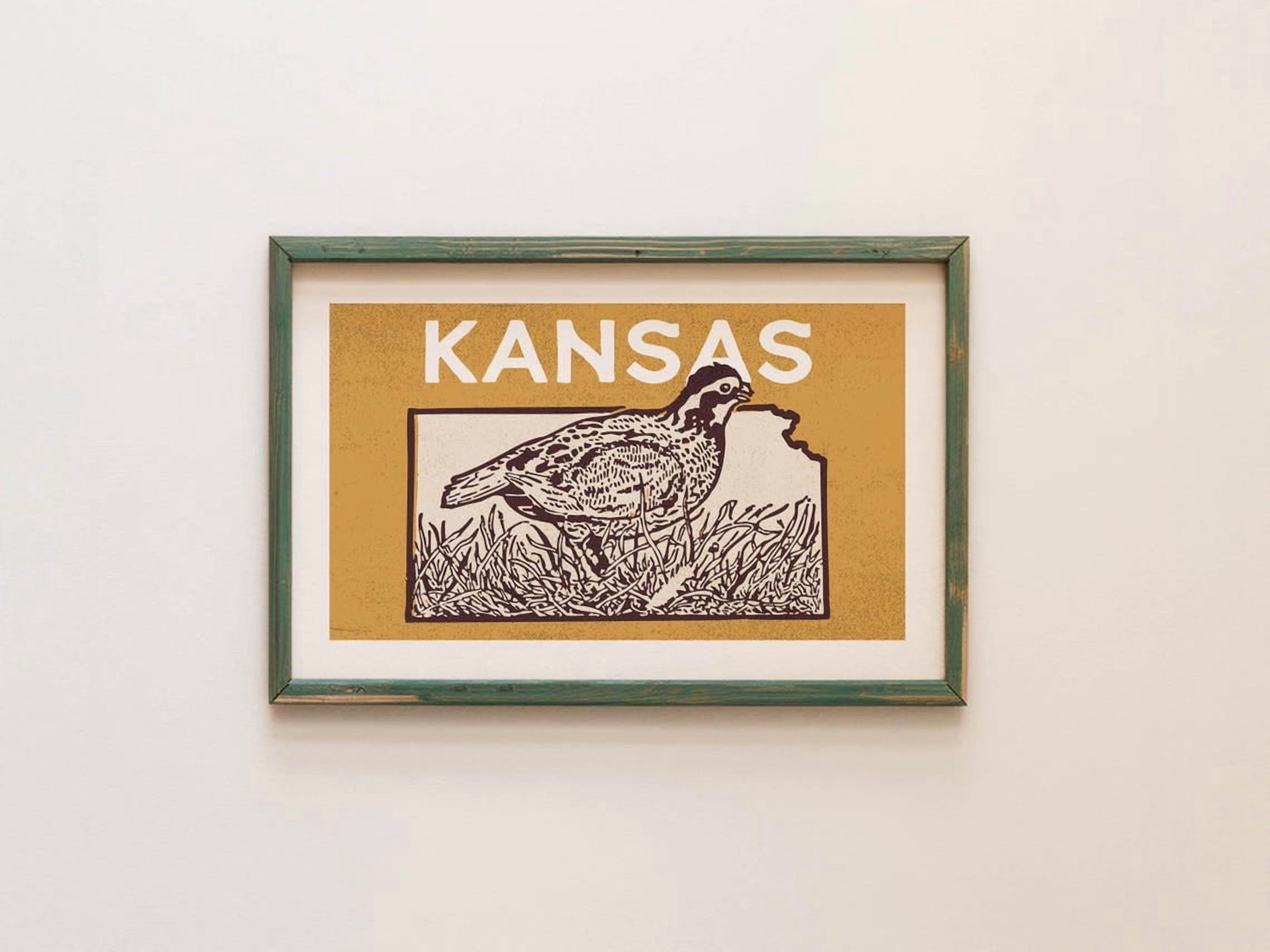 Miluva Retro Kansas Quail Print Kansas Art Wildlife Bird Hunting Poster ...