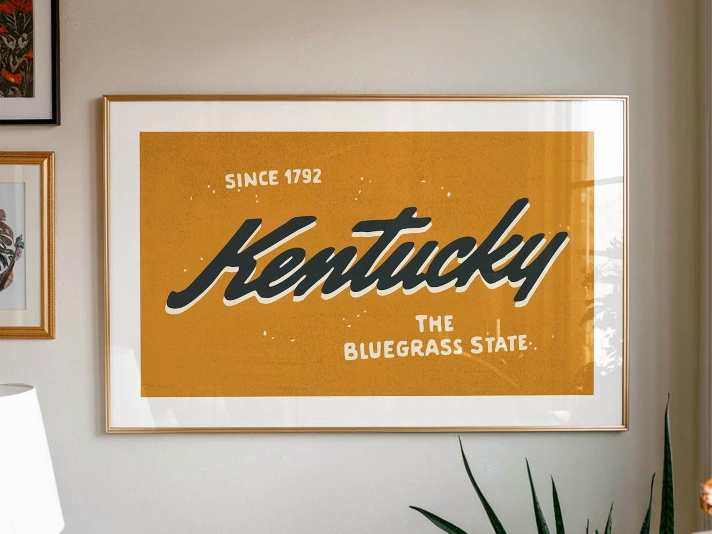 Miluva Retro Kentucky Art Print Bluegrass State Poster Kentucky Wall ...