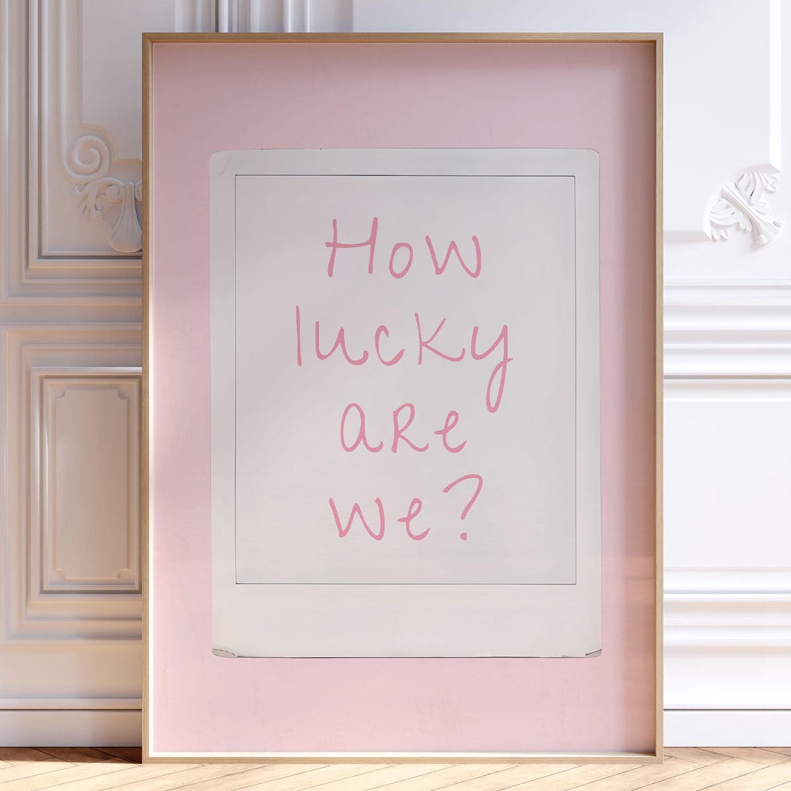 Miluva Retro How Lucky Are We Print, Trendy Dorm Room Decor, Pink ...