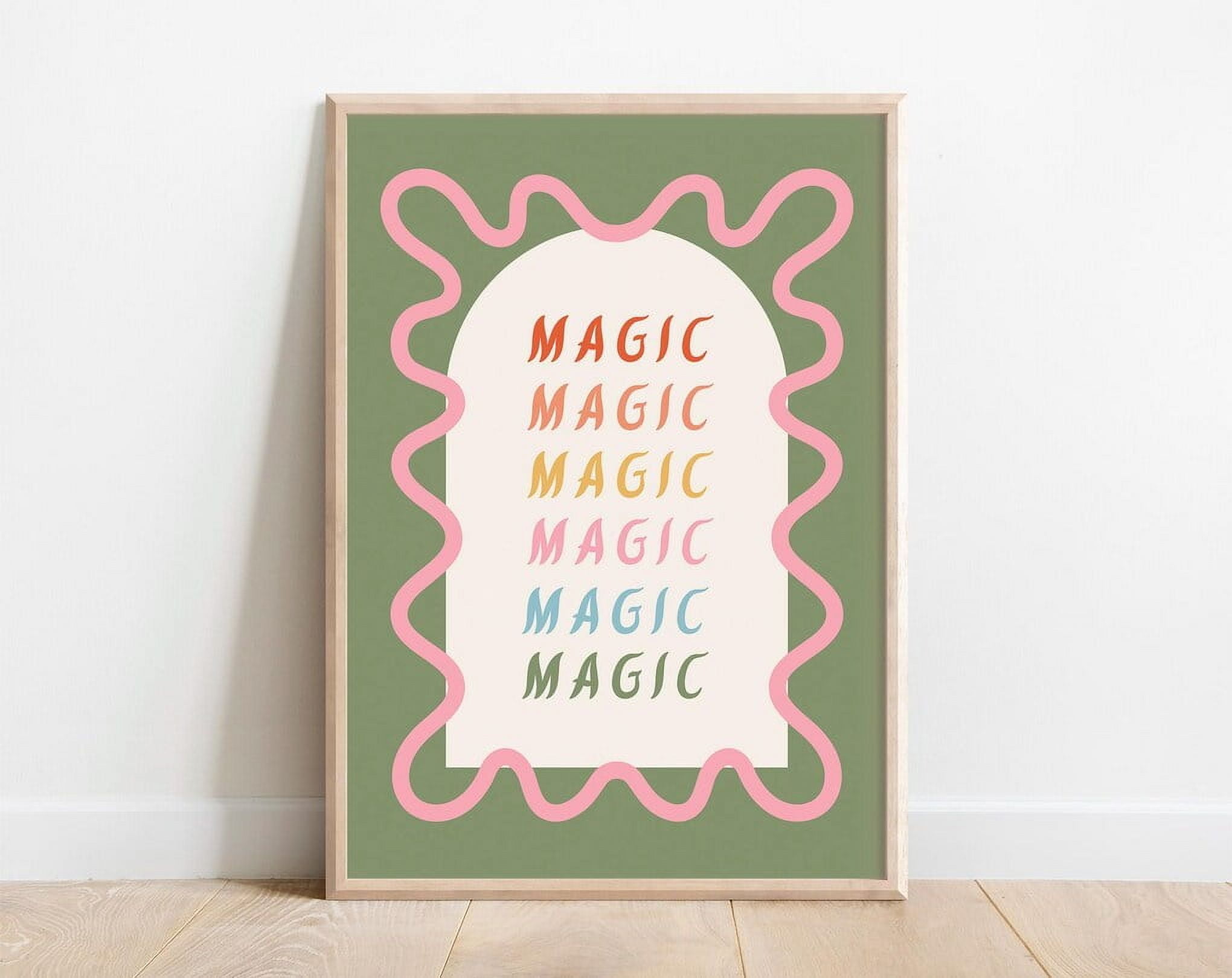 Miluva Retro Magic Print, Kids Wall Art, Rainbow Playroom Poster, Boho ...