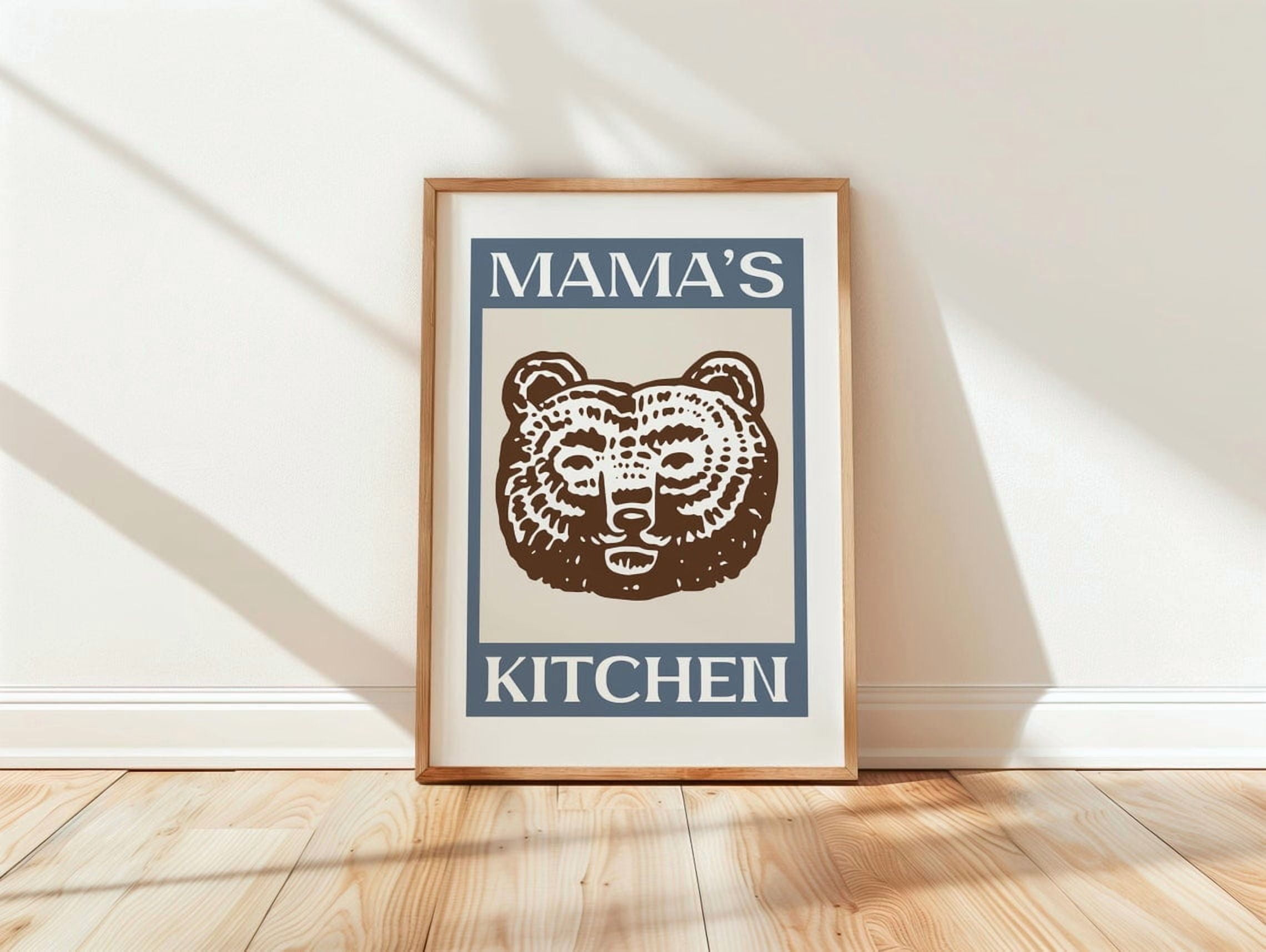 Miluva Retro Mama Bear Kitchen Print Mama'S Kitchen Art Poster Kitchen ...