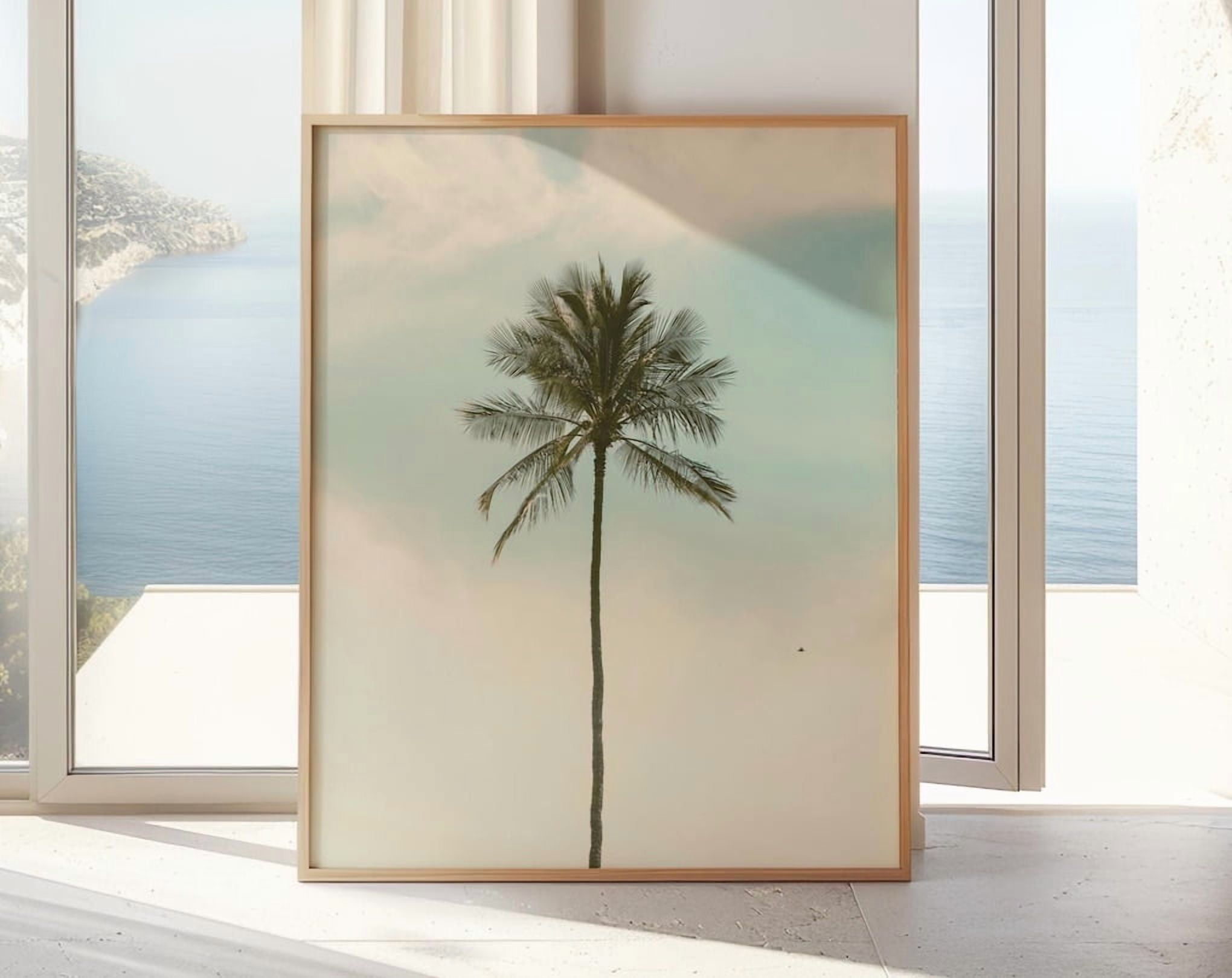 Miluva Retro Palm Tree Print Vintage Beach Wall Decor Lone Palm Tree ...