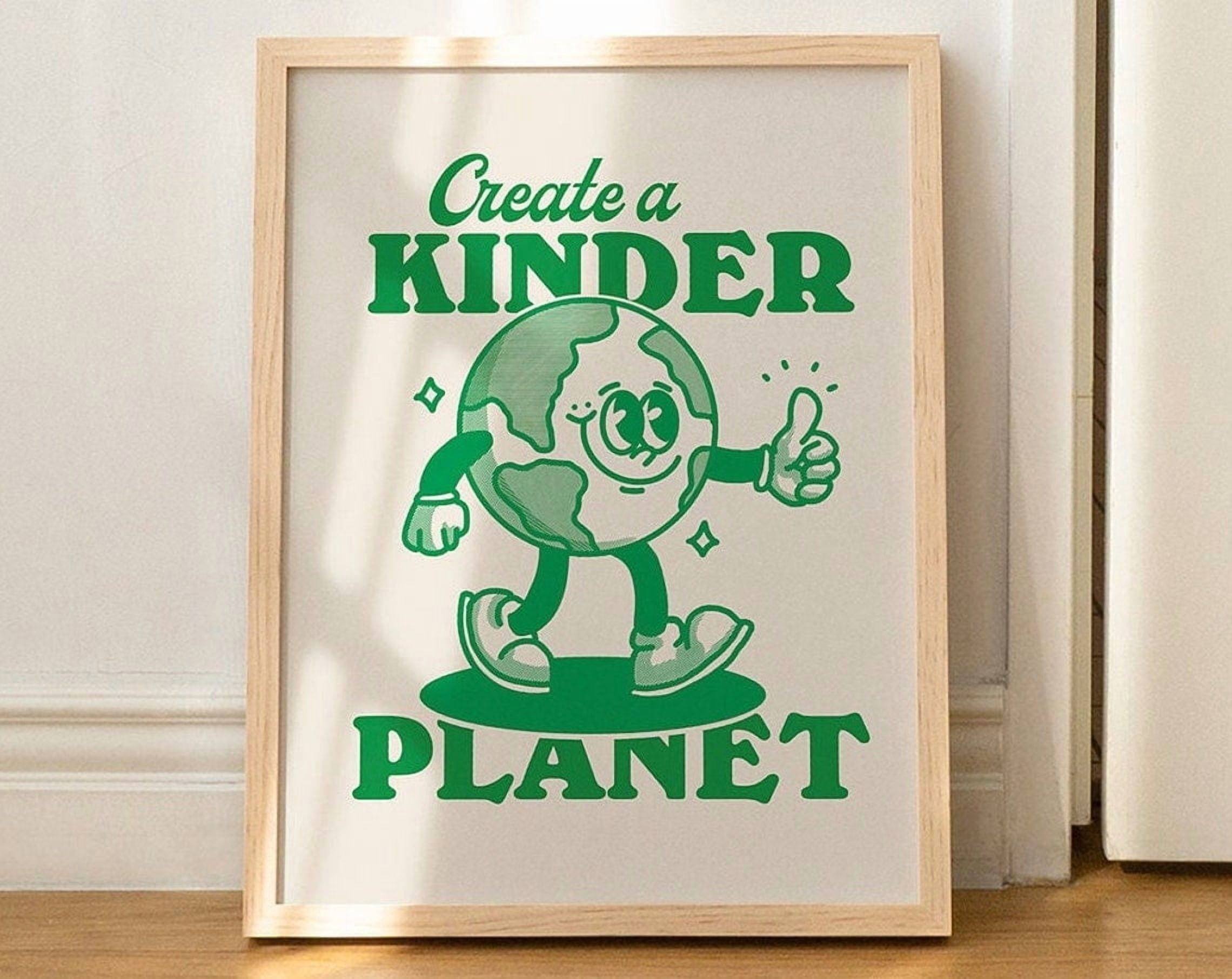 Miluva Retro Quote Art Print Planet Earth Illustration Trendy 70S miluva-retro-quote-art-print-planet-earth-illustration-trendy-70s