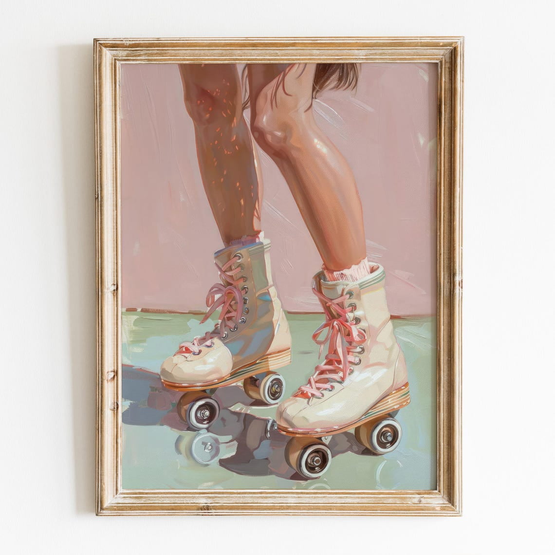 Miluva Retro Roller Skater Girly Wall Art, Preppy Room Decor, Vintage ...