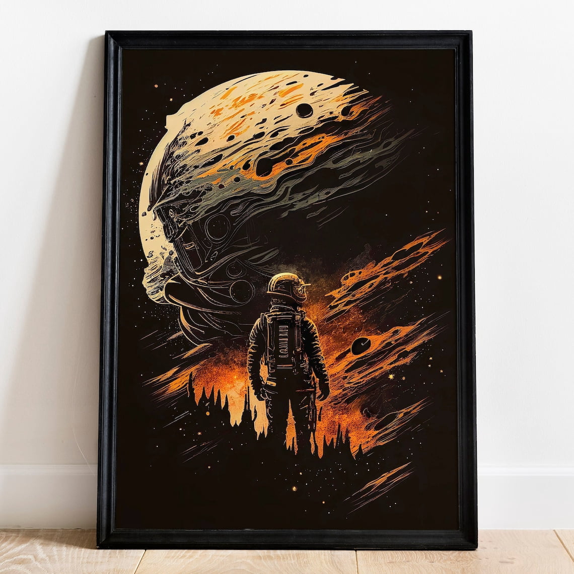 Miluva Retro Space Printable Poster, Astronaut Wall Art, Space Age Wall ...