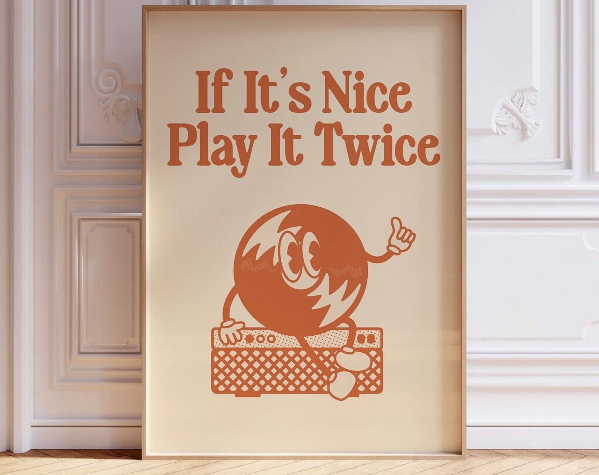 Miluva Retro Vinyl Poster, Play It Twice, Retro Record Print, Gift For ...