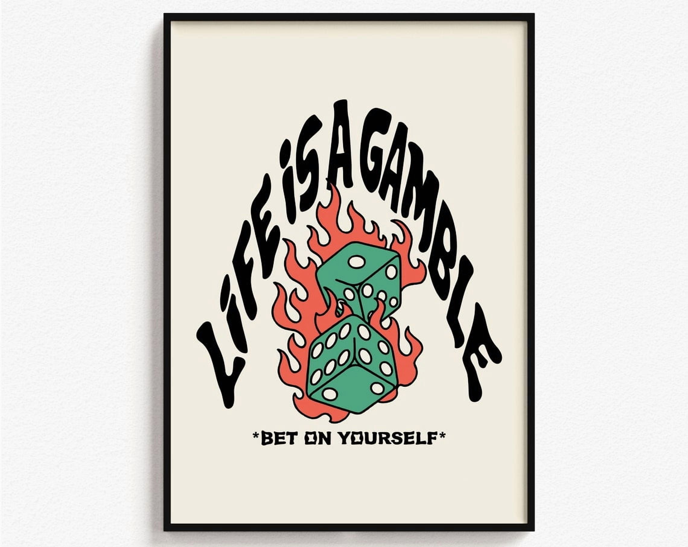 Miluva Retro Wall Art, Bet On Yourself Print, Maximalist Wall Art ...