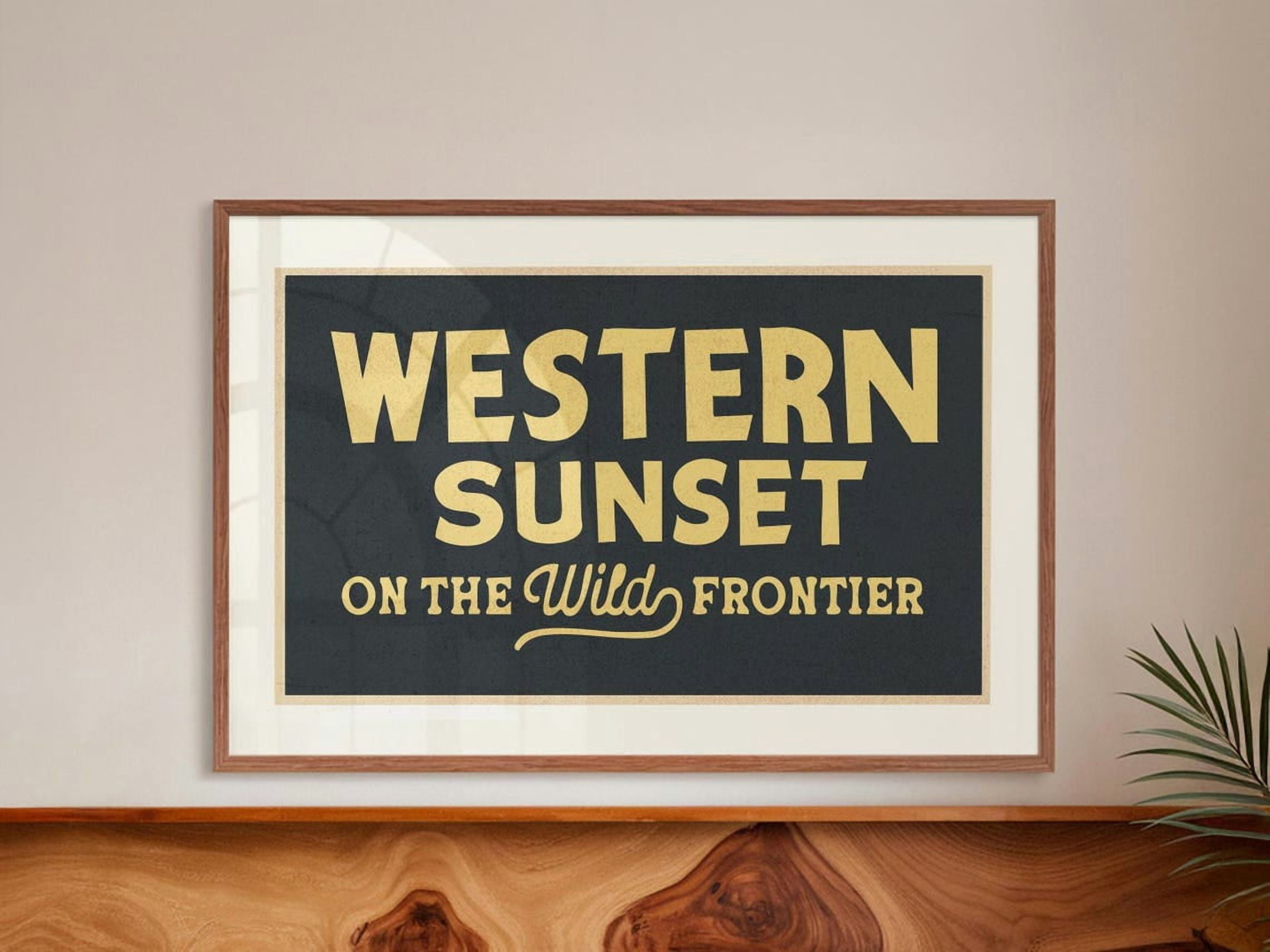 Miluva Retro Western Art Wild Frontier Print Gift For Cowboy Western ...