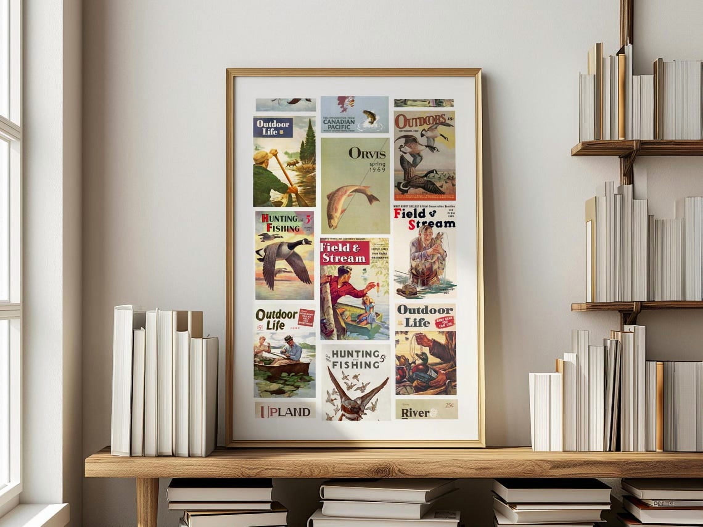 Miluva Retro Wildlife Collage Hunting + Fishing Art Poster Wildlife ...