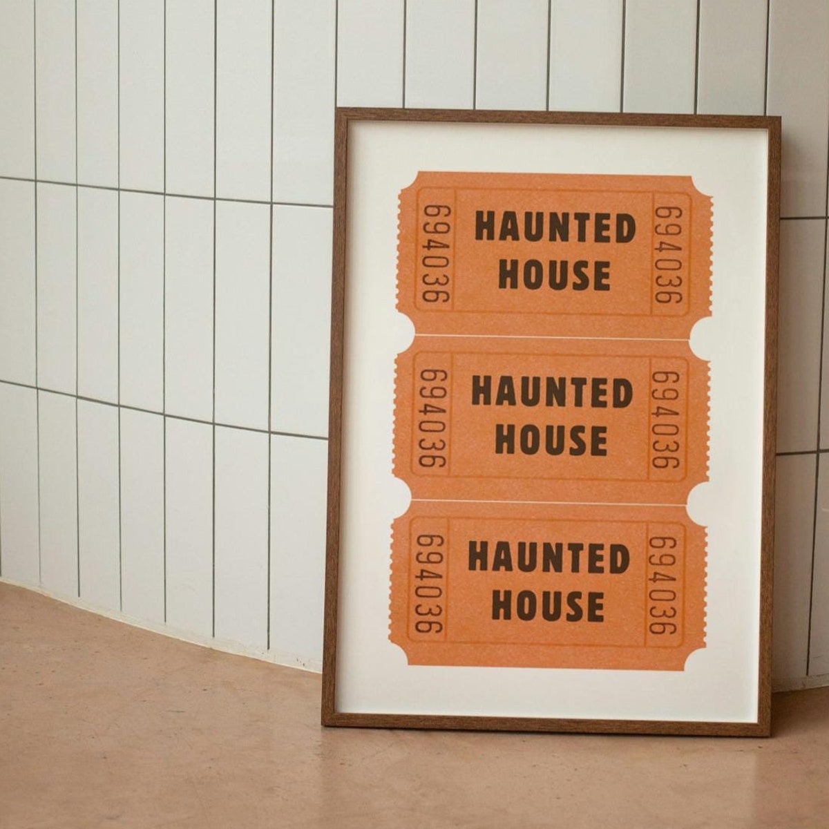 Miluva Retro haunted house ticket print: spooky halloween wall art ...
