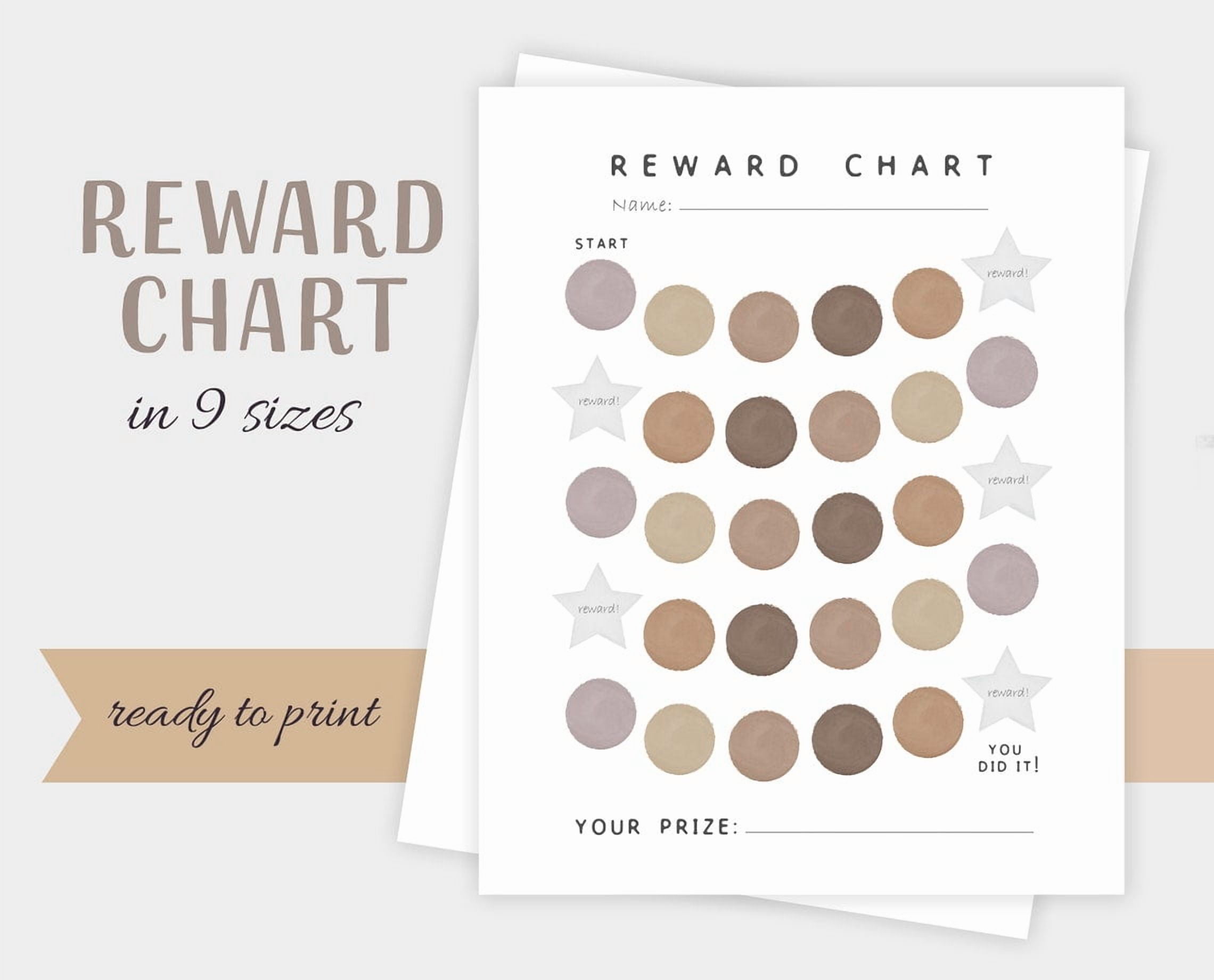 Miluva Reward Chart, Toddler Reward Chart, Reward Chart Printable, Kids ...