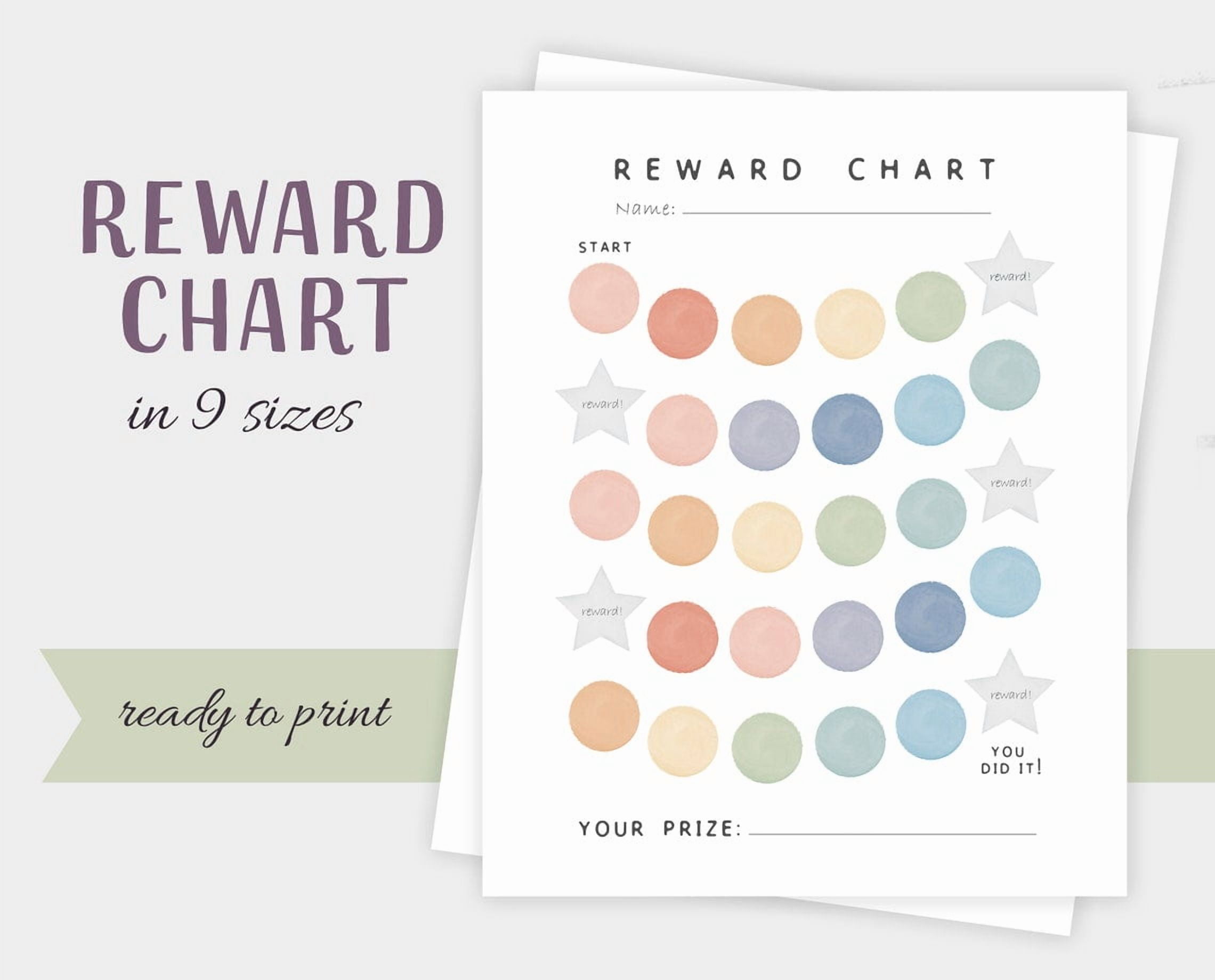 Miluva Reward Chart, Toddler Reward Chart, Reward Chart Printable, Kids ...