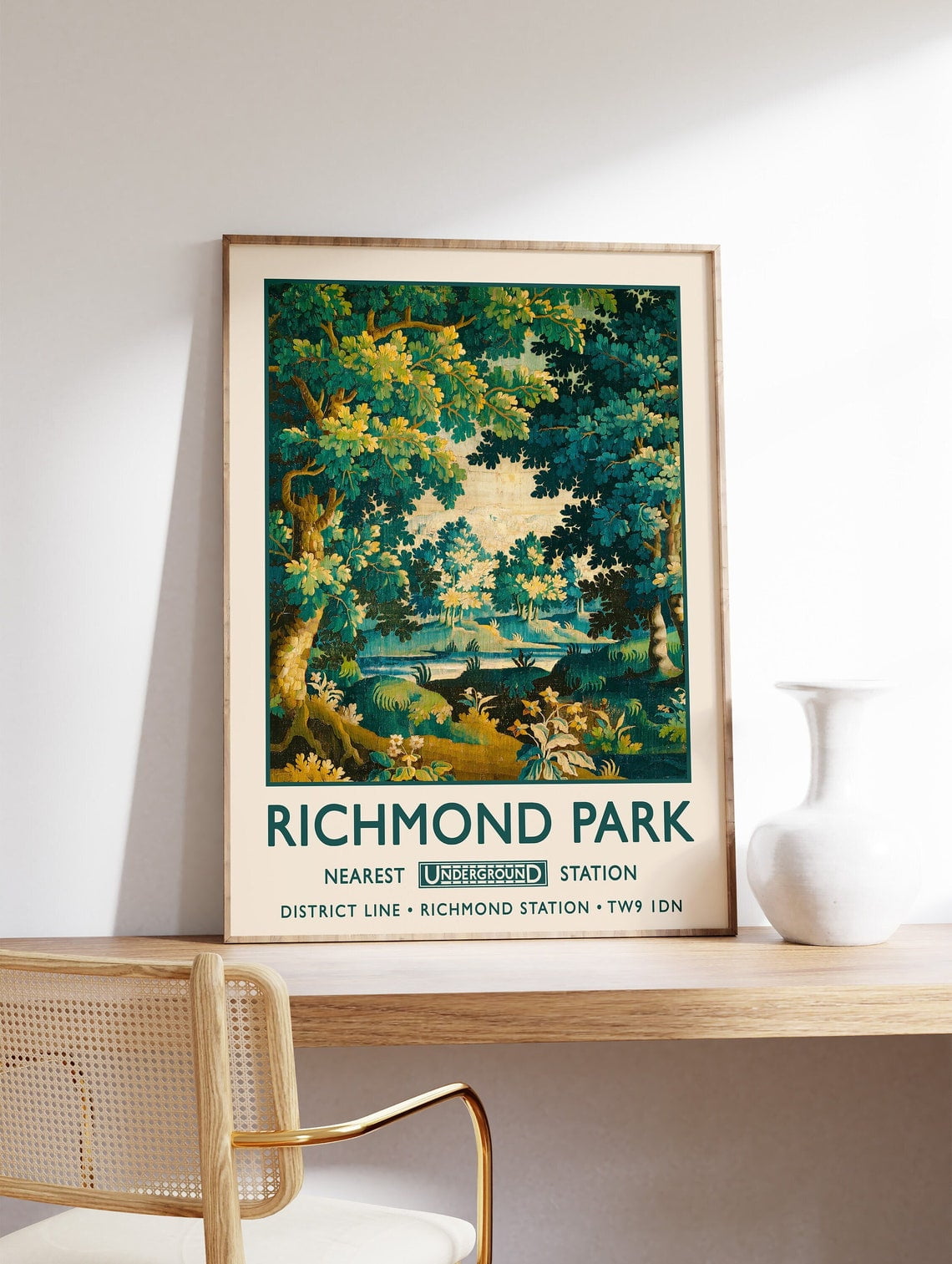 Miluva Richmond Park Print, London Print, Park Poster, Vintage Wall Art ...