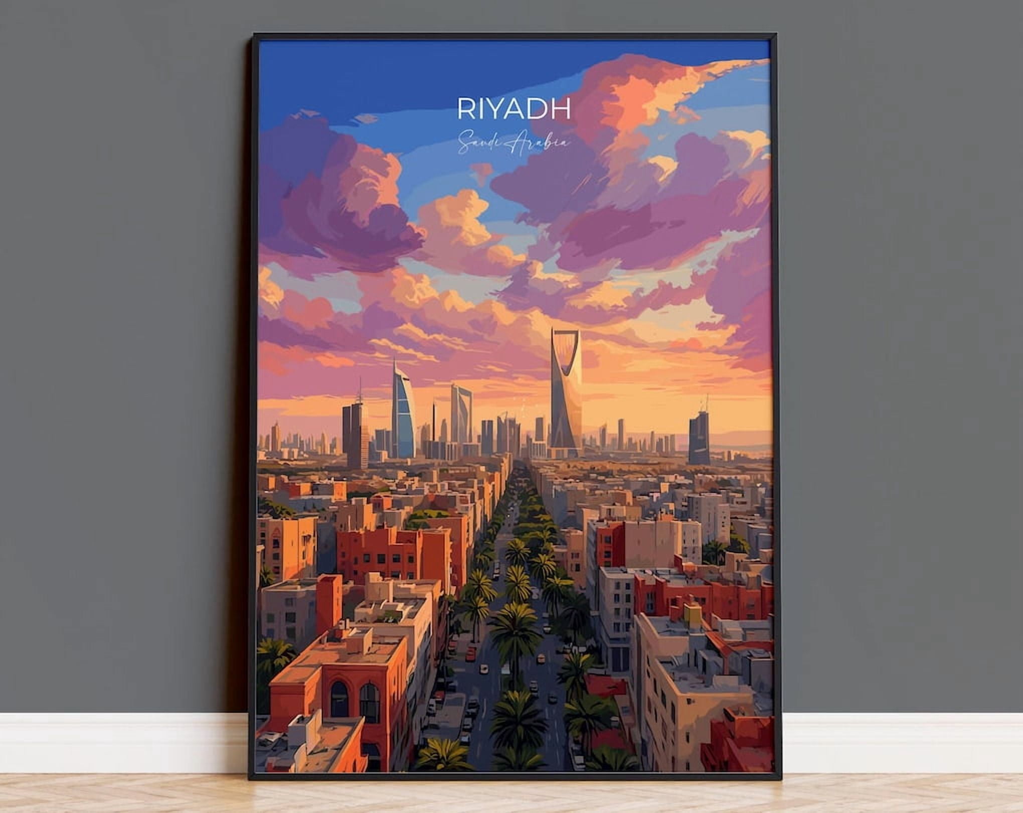 Miluva Riyadh Print Wall Art, Riyadh Travel Poster, Saudi Arabia Wall ...