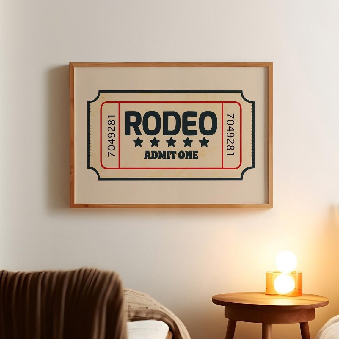 Miluva Rodeo Ticket Print - Western Decor, Vintage Western Poster ...