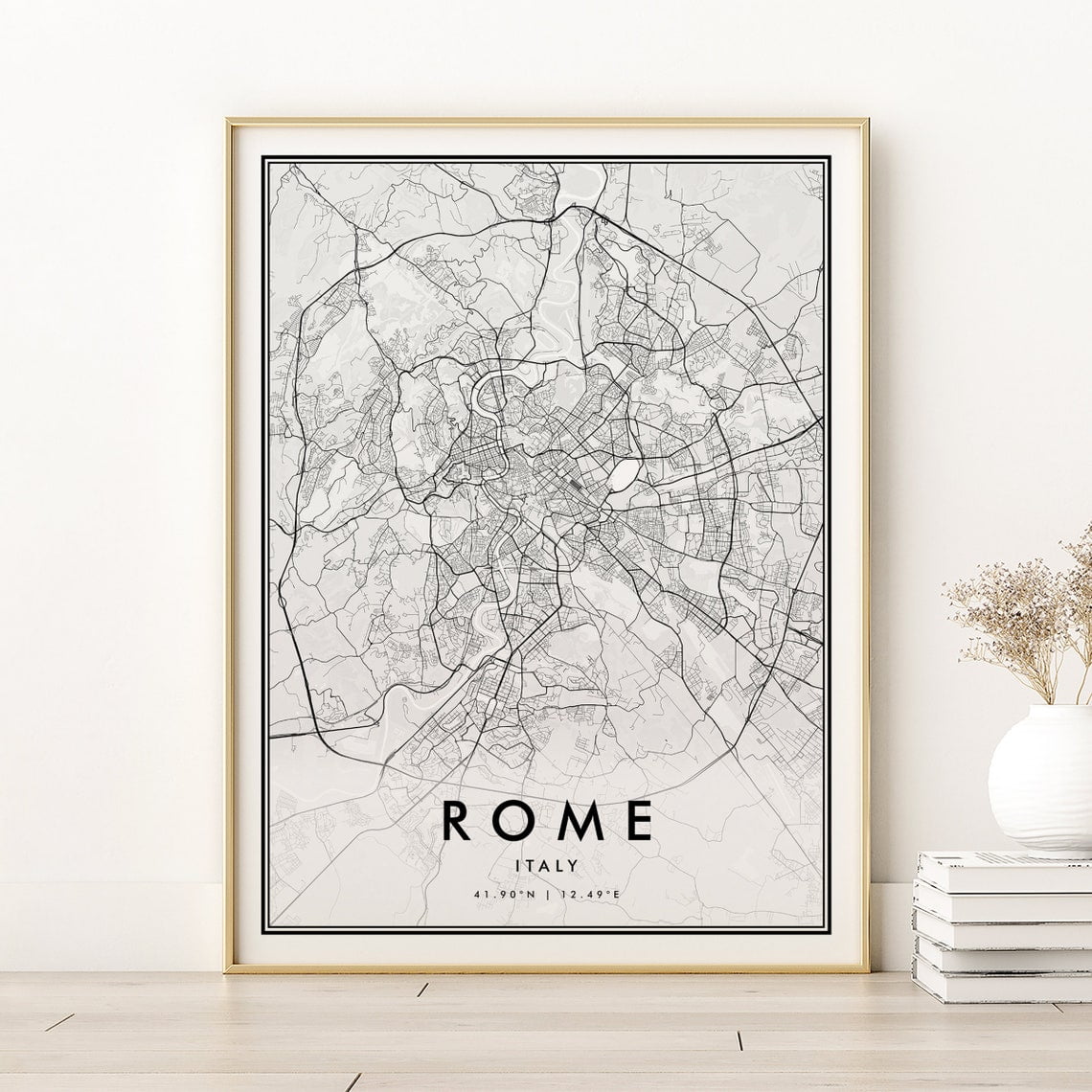 Miluva Rome Map Print, Rome City Map, Rome Italy Hometown Map Print ...