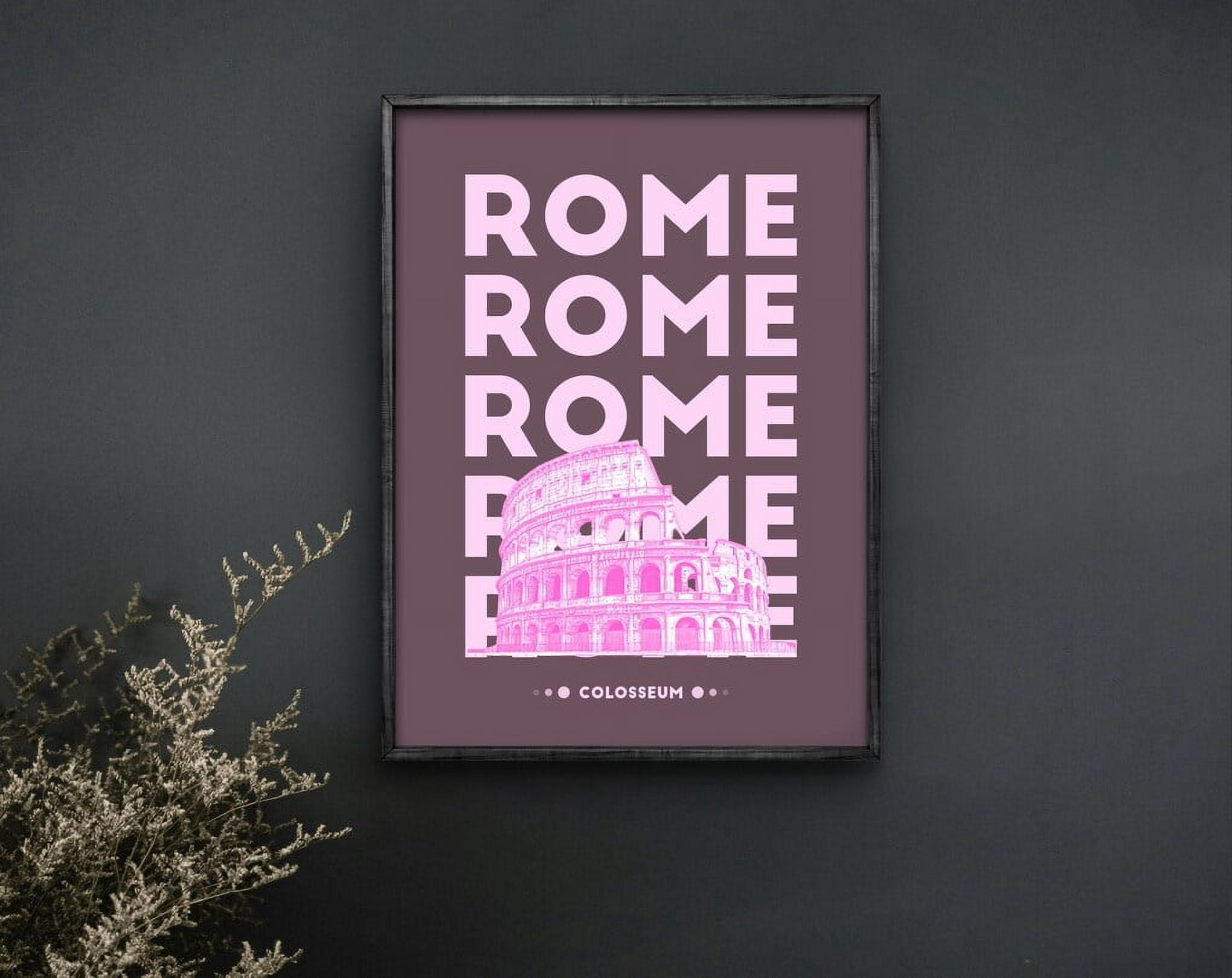 Miluva Rome Poster, Colosseum Wall Art, Italy Landmark Print ...