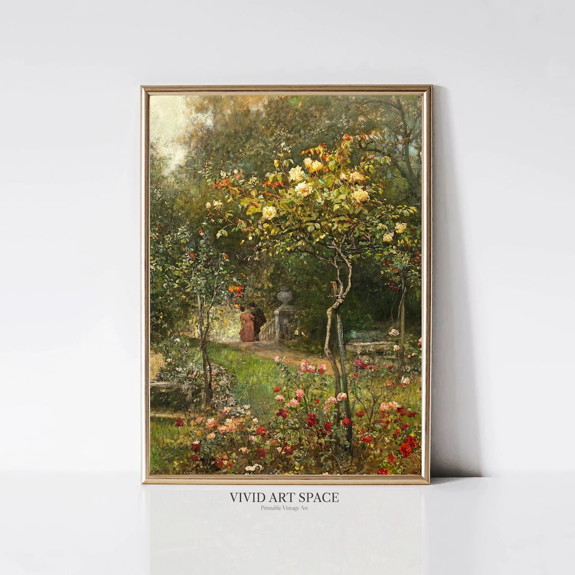 Miluva Under The Roses Victorian Garden Art Print Vintage Landscape ...